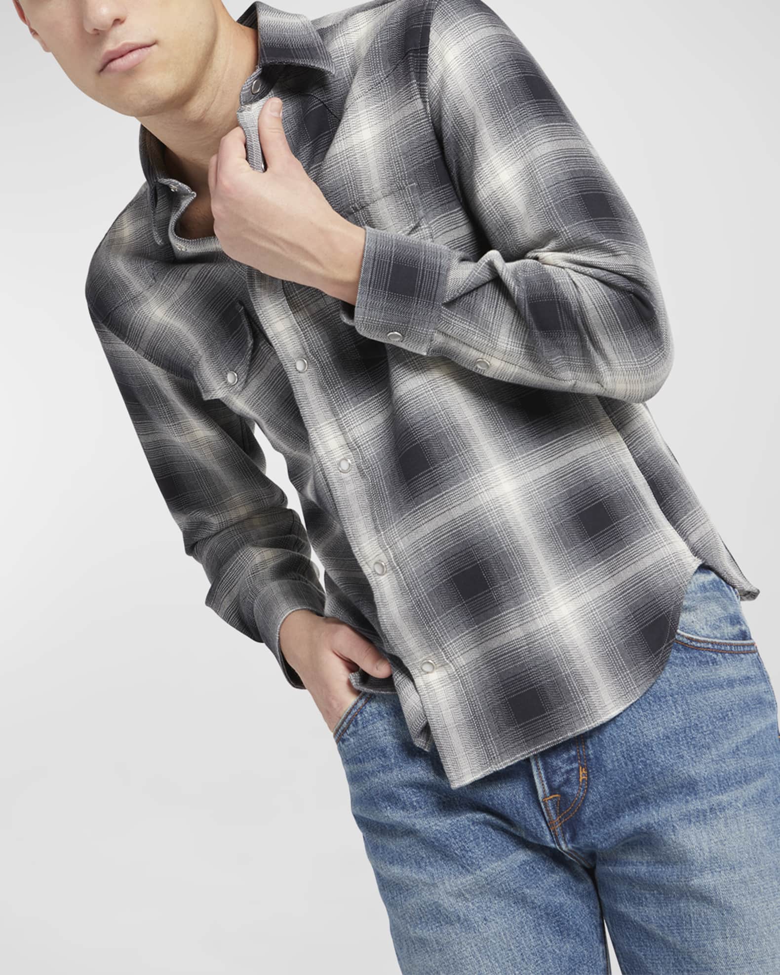TOM FORD Men's Western Check Sport Shirt | Neiman Marcus