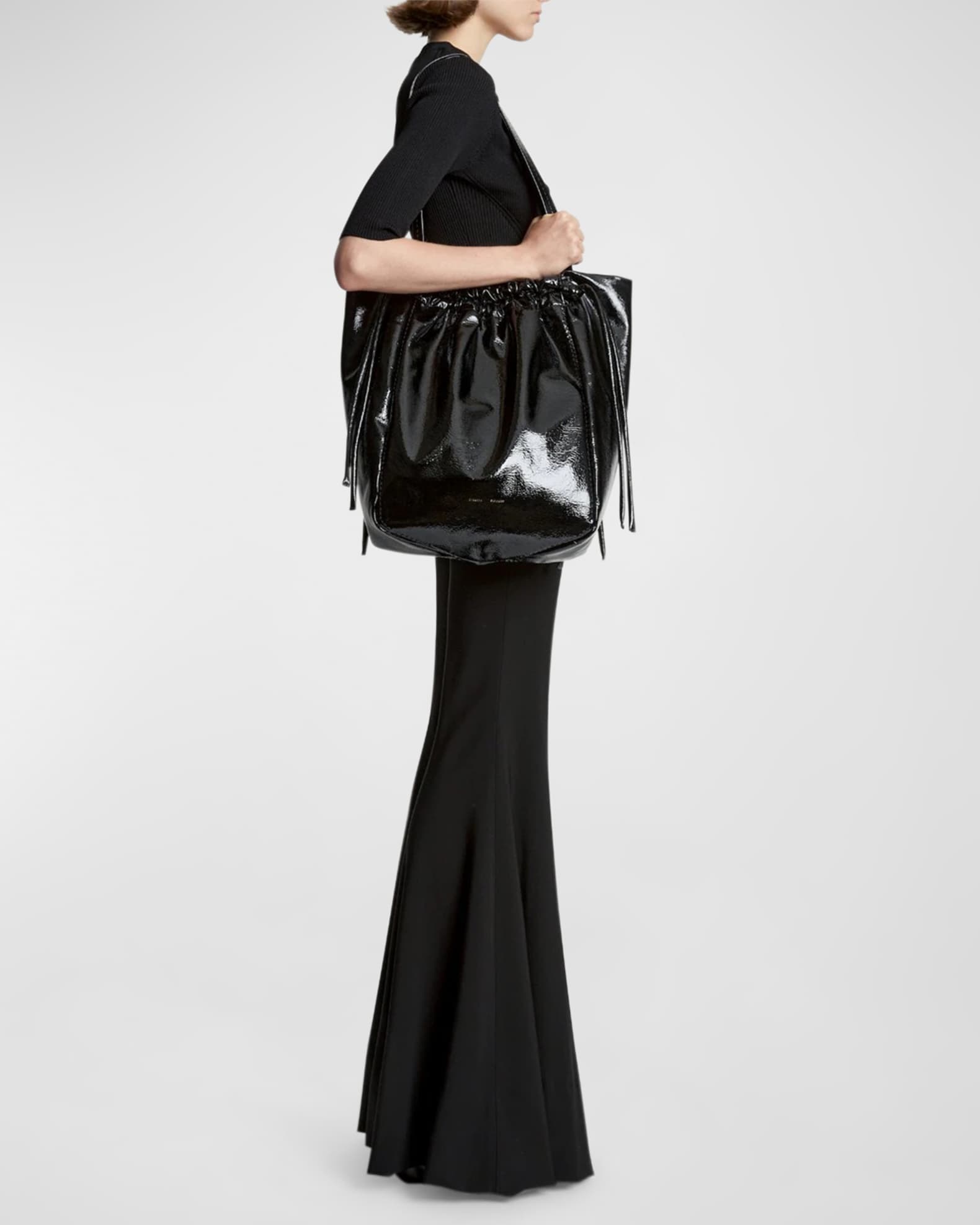 Proenza Schouler Crinkled Patent Leather Drawstring Tote Bag | Neiman ...