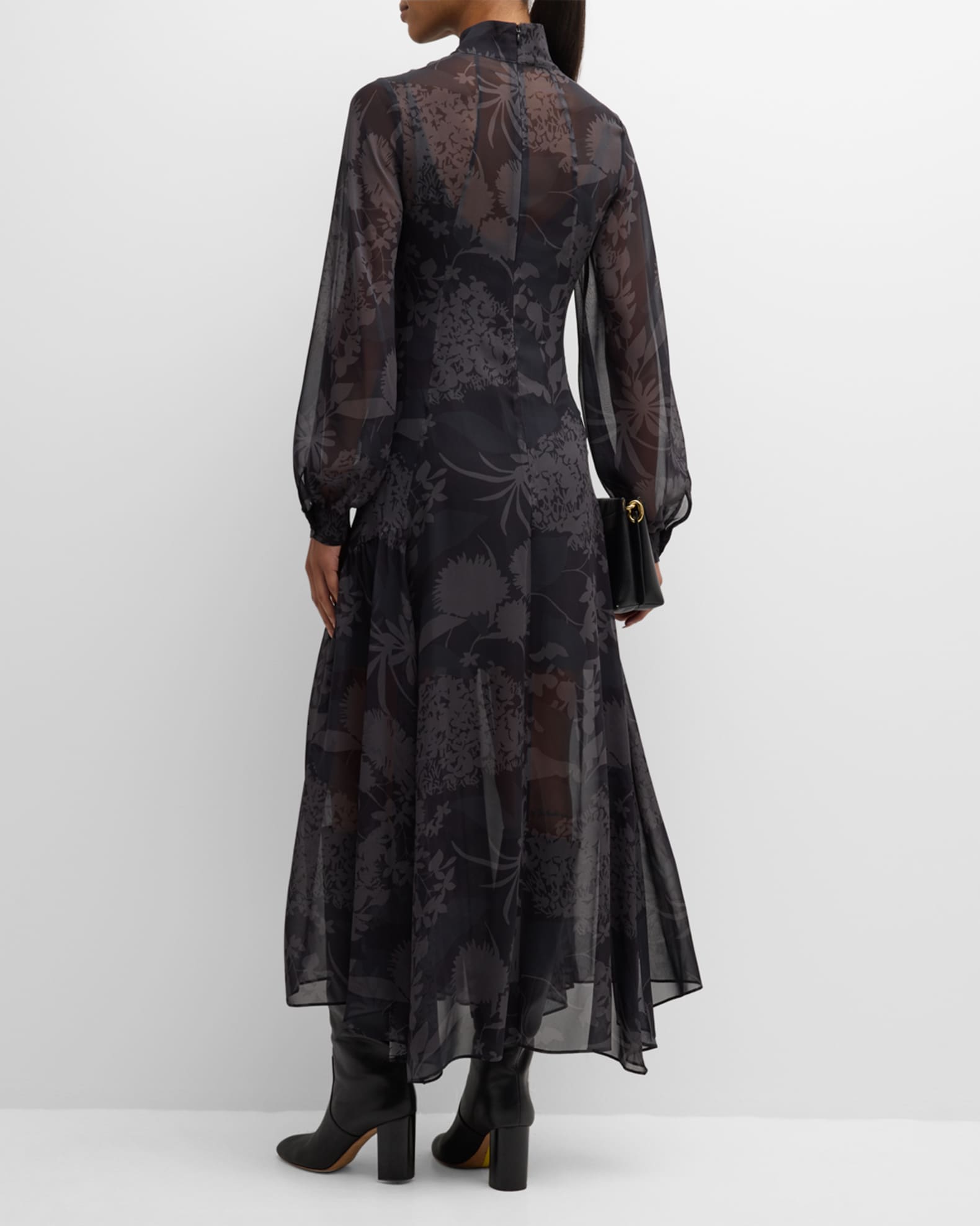 Akris Silk Georgette Abraham Printed Gown | Neiman Marcus