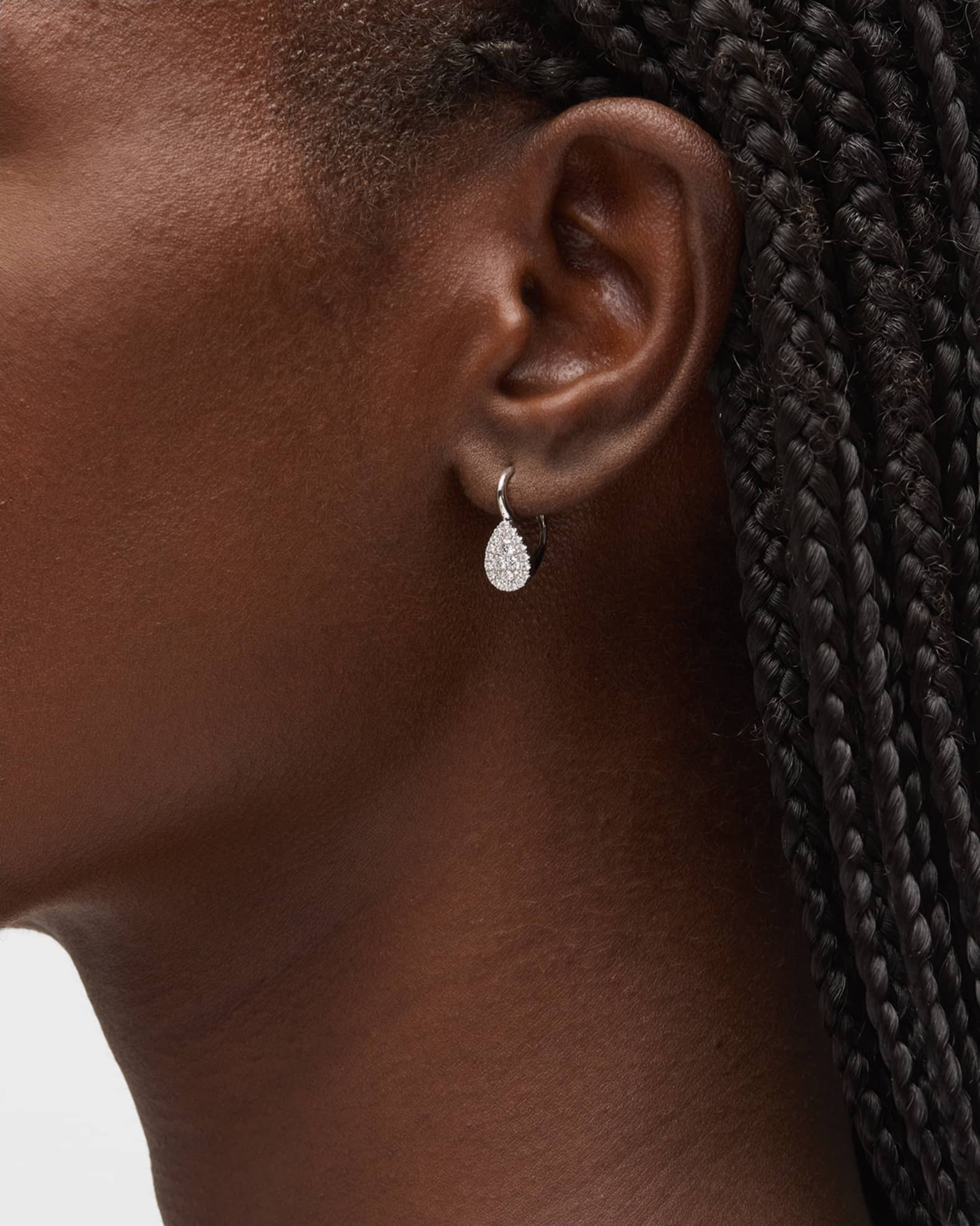 Frederic Sage 18k White Gold Small Firenze II Diamond Earrings | Neiman Marcus