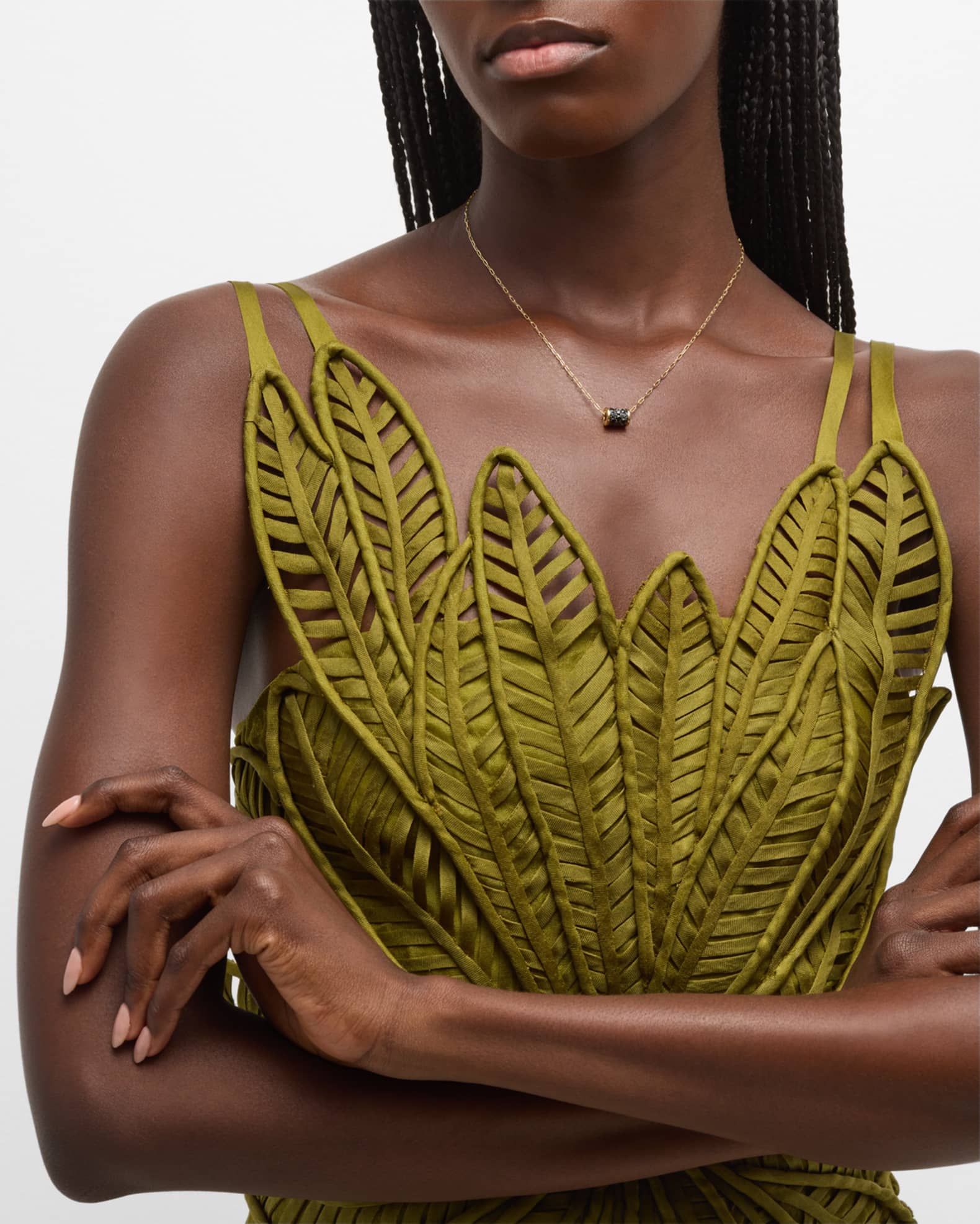 Frederic Sage 18k Monogram Diamond Sphere Chain Necklace | Neiman Marcus