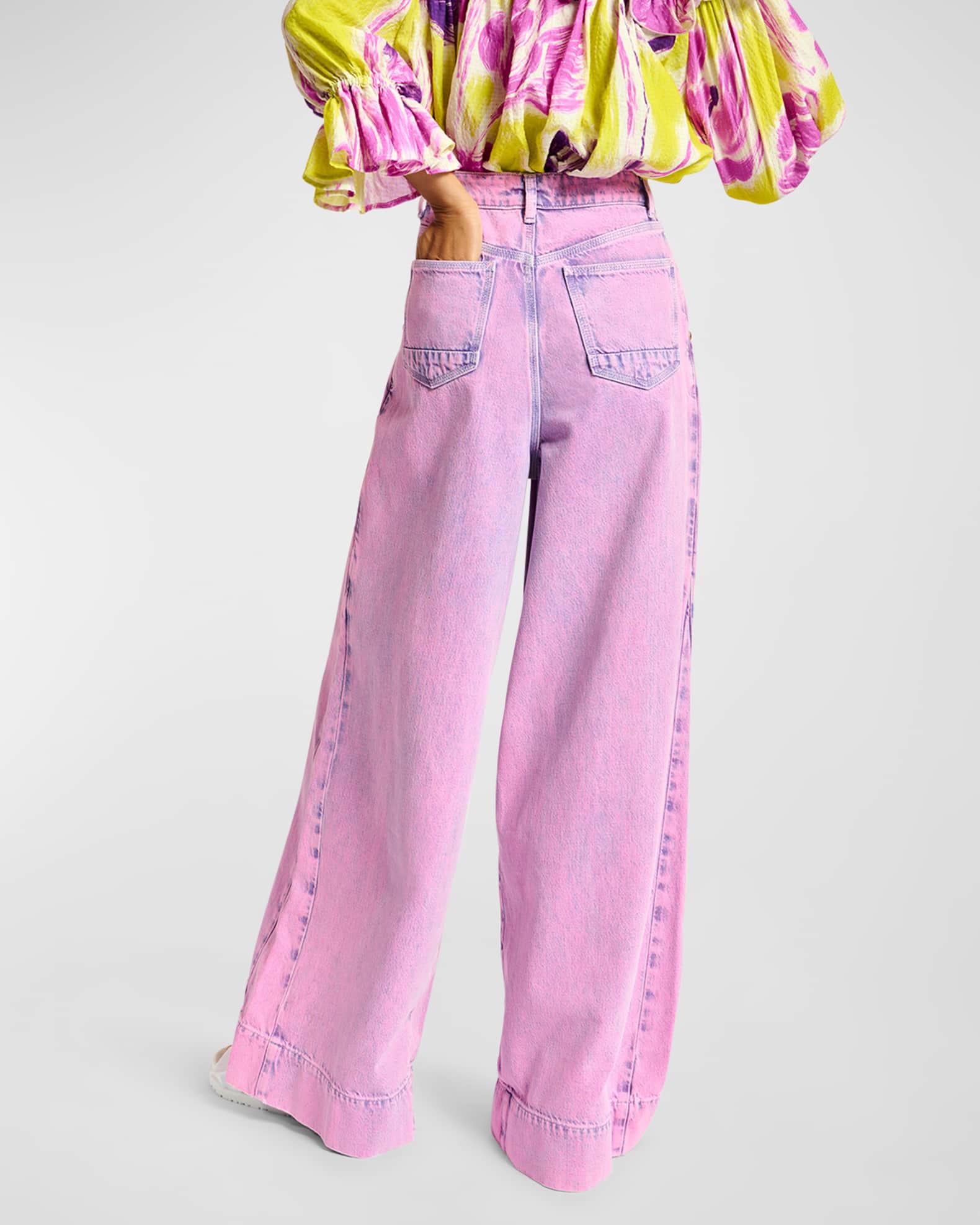 Essentiel Antwerp Djeez Overdyed Wide-Leg Denim Jeans | Neiman Marcus