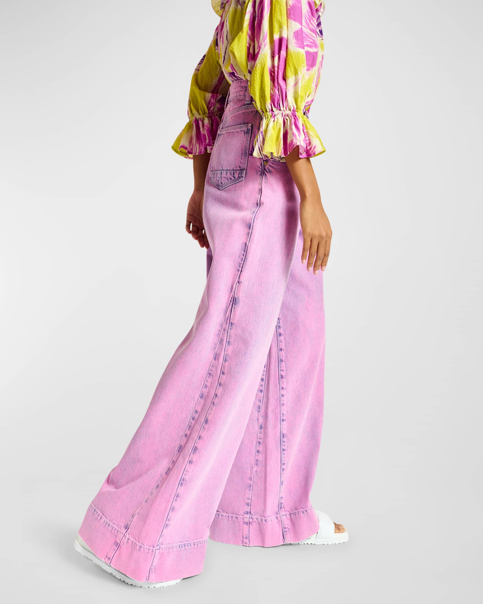 Essentiel Antwerp Djeez Overdyed Wide-Leg Denim Jeans | Neiman Marcus