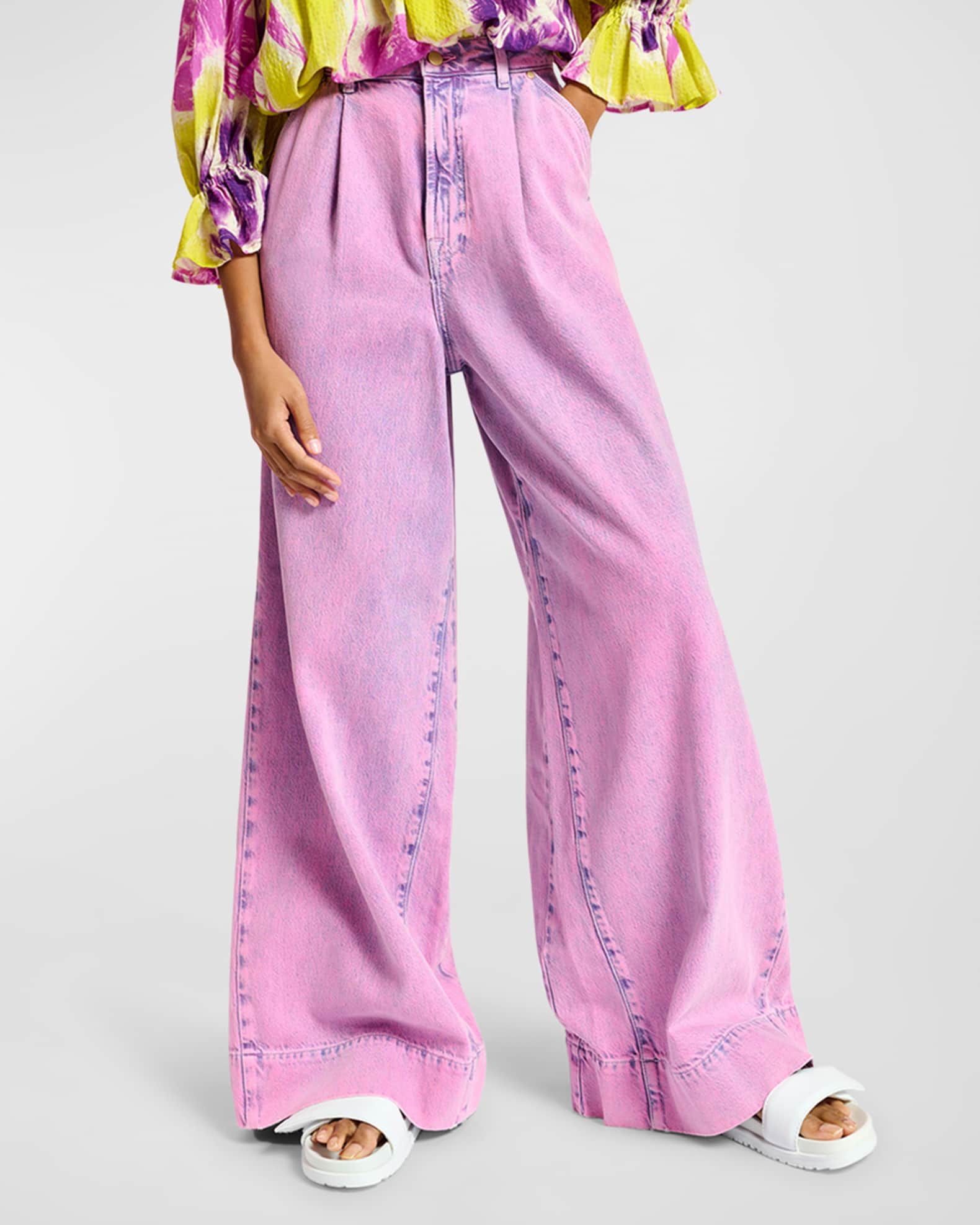 Essentiel Antwerp Djeez Overdyed Wide-Leg Denim Jeans | Neiman Marcus