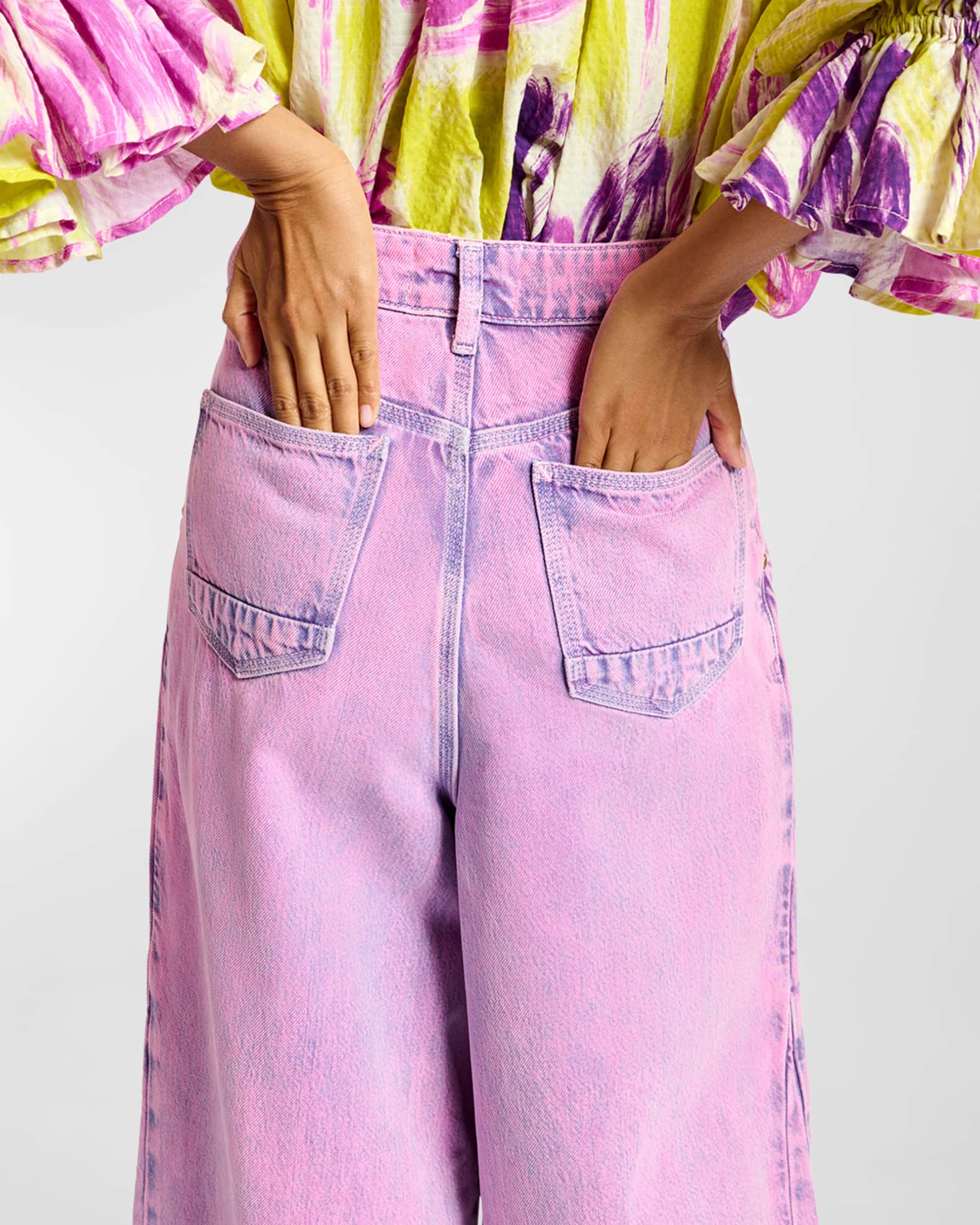 Essentiel Antwerp Djeez Overdyed Wide-Leg Denim Jeans | Neiman Marcus