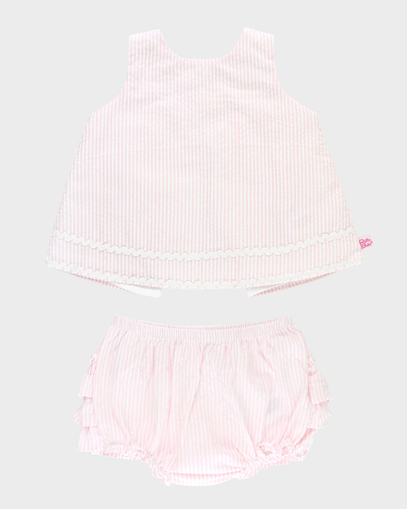 RuffleButts Girl's Seersucker Swing Top and Bloomer Set, Size 3M-2 ...
