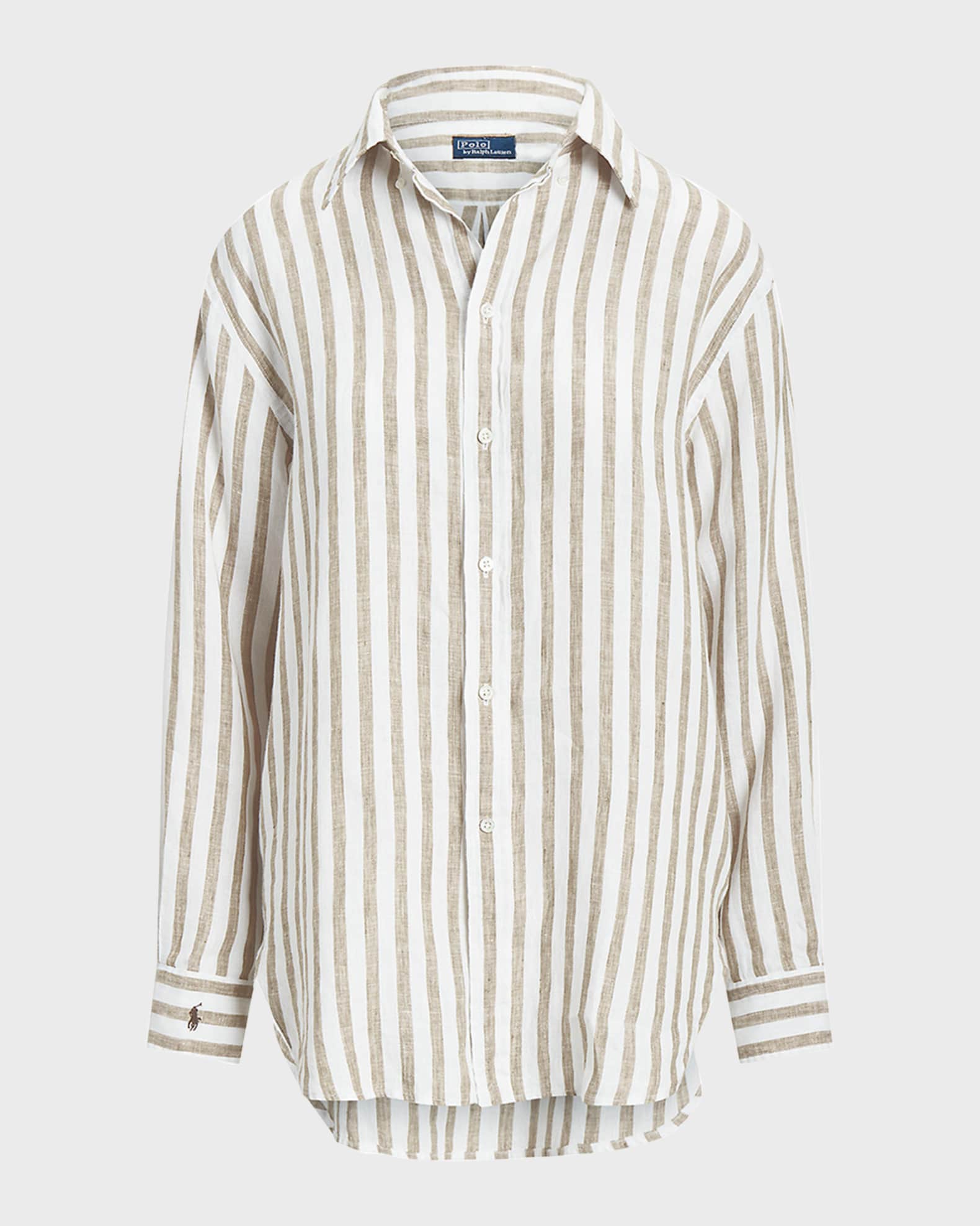 Polo Ralph Lauren Relaxed-Fit Striped Linen Shirt | Neiman Marcus