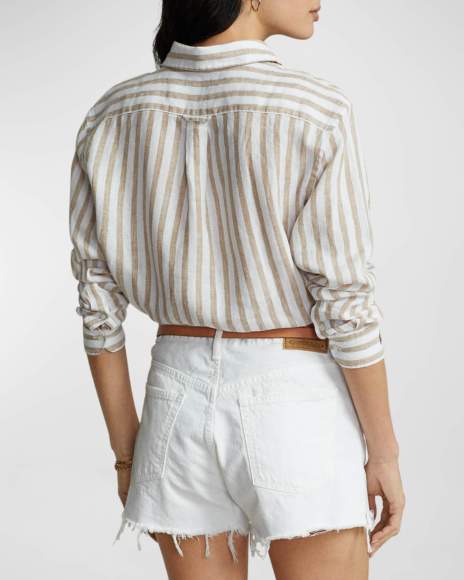 Polo Ralph Lauren Relaxed-Fit Striped Linen Shirt | Neiman Marcus