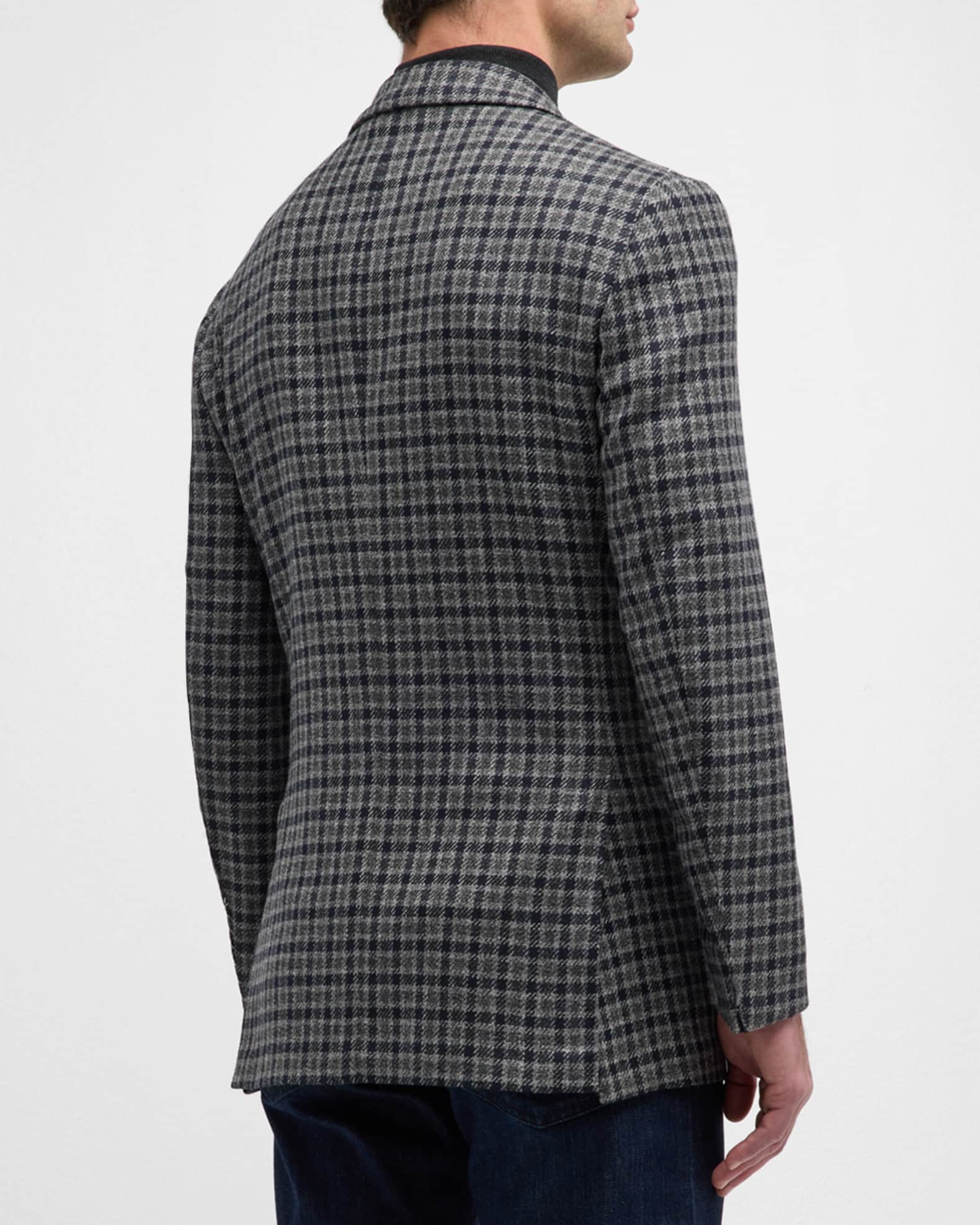 Kiton Men's Cashmere Check Sport Coat | Neiman Marcus