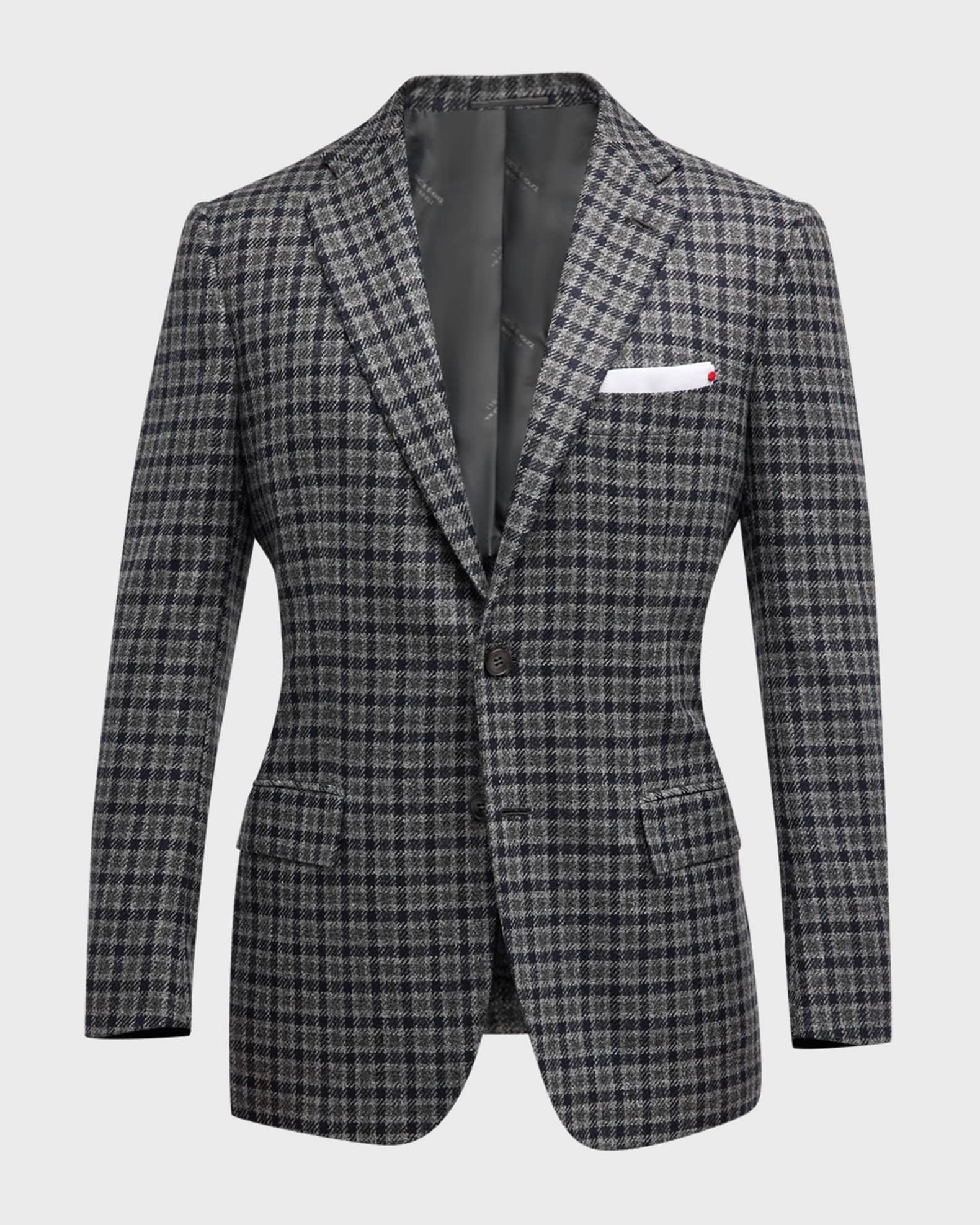 Kiton Men's Cashmere Check Sport Coat | Neiman Marcus
