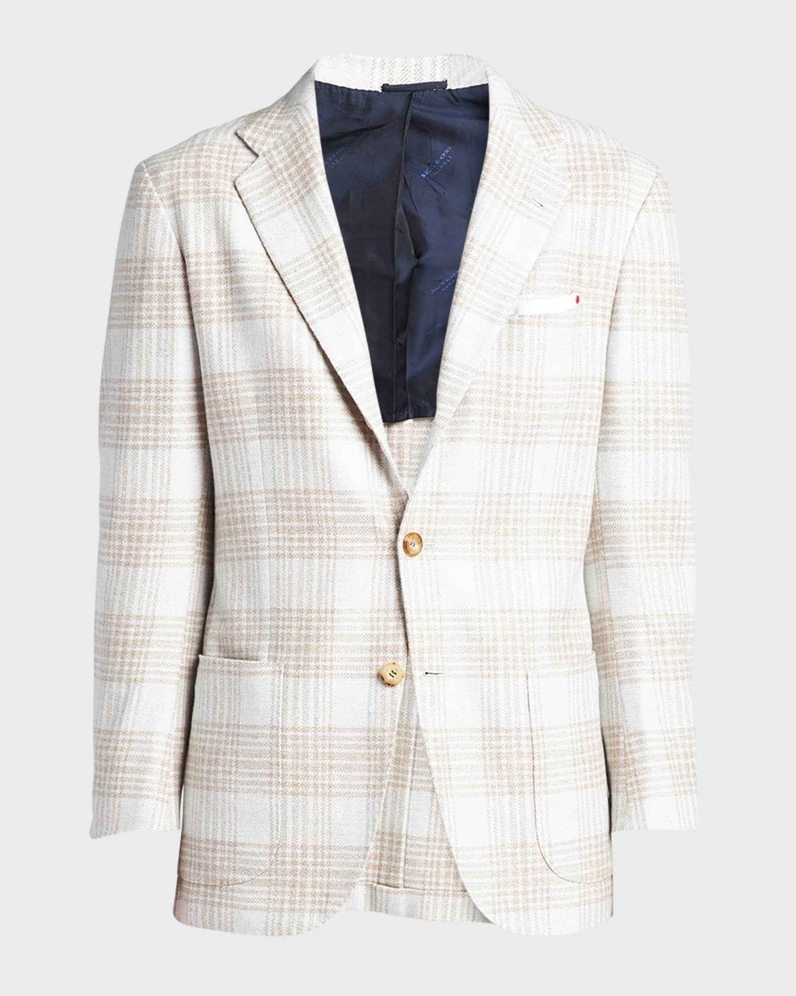 Kiton Men's Plaid Cashmere-Blend Sport Coat | Neiman Marcus