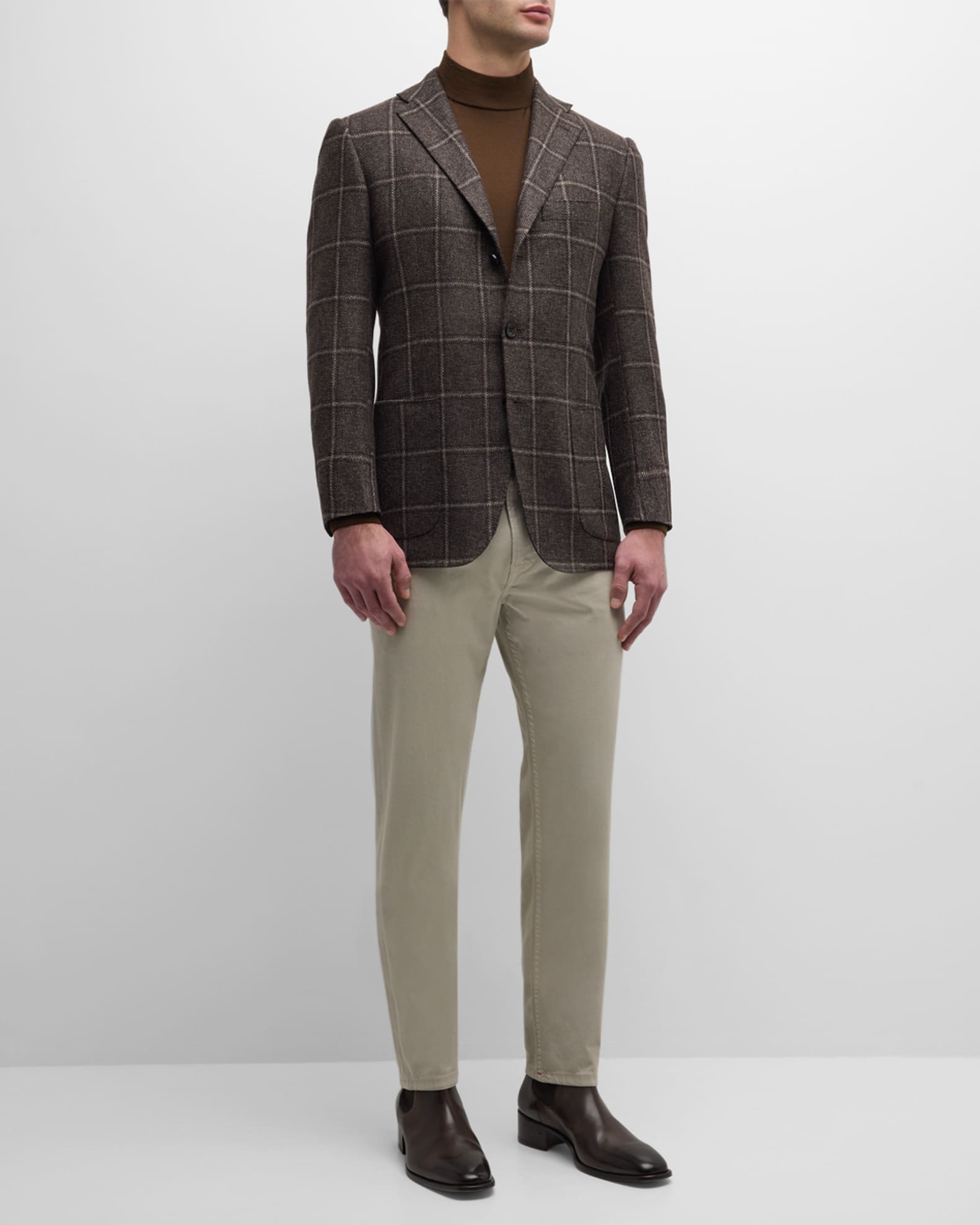 Kiton Men's Cashmere Windowpane Sport Coat | Neiman Marcus