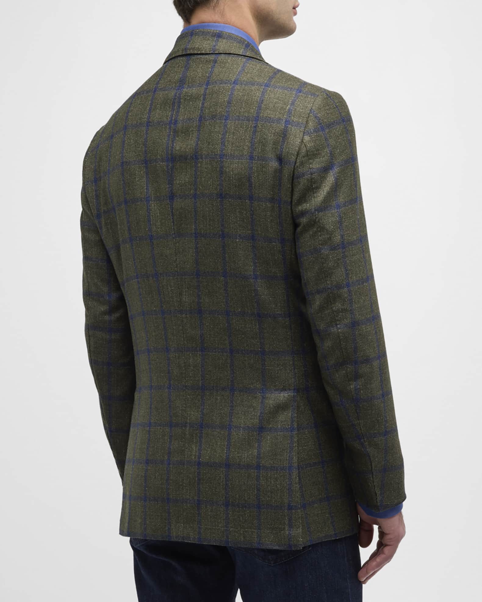 Kiton Men's Windowpane Sport Coat | Neiman Marcus