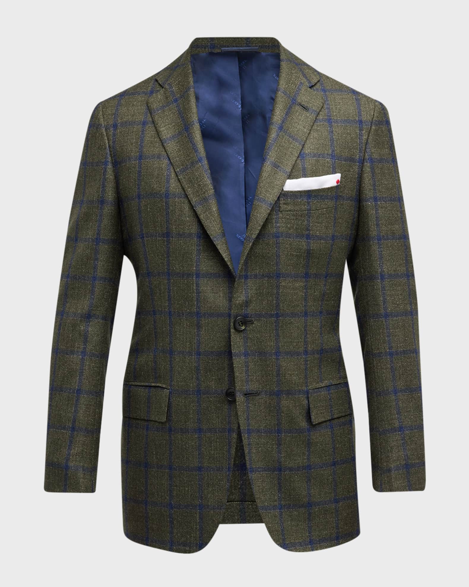 Kiton Men's Windowpane Sport Coat | Neiman Marcus