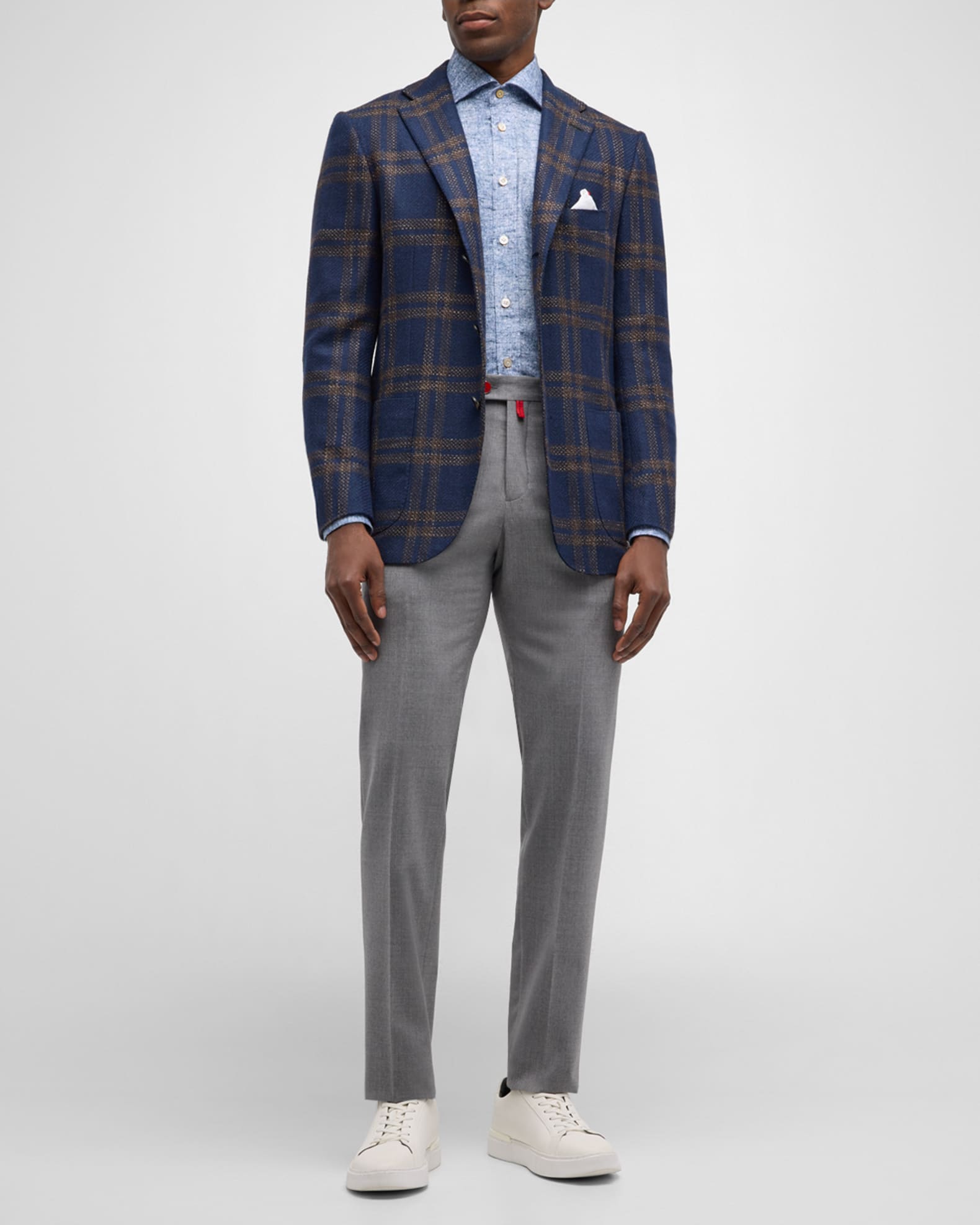 Kiton Men's Large Plaid Sport Coat | Neiman Marcus