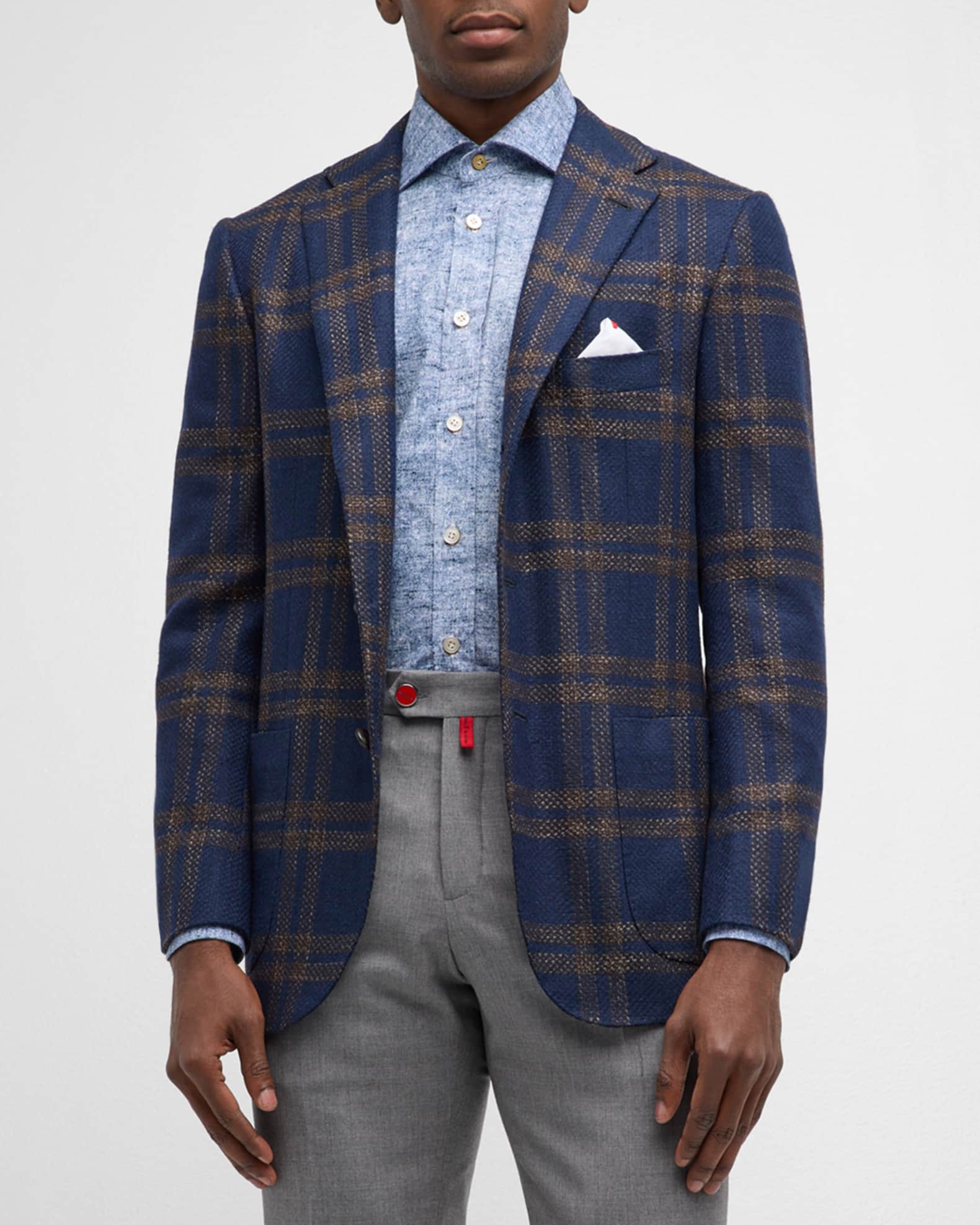 Kiton Men's Large Plaid Sport Coat | Neiman Marcus