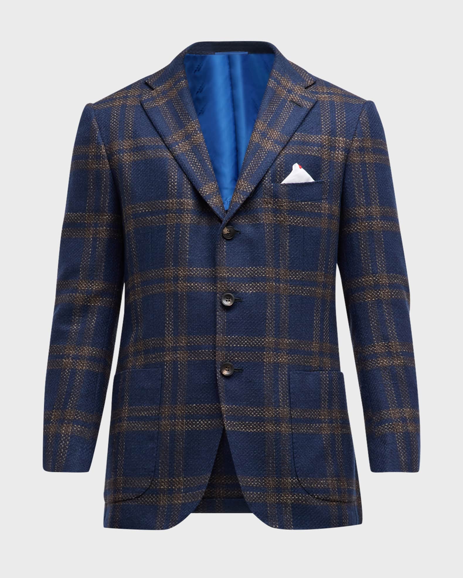 Kiton Men's Large Plaid Sport Coat | Neiman Marcus