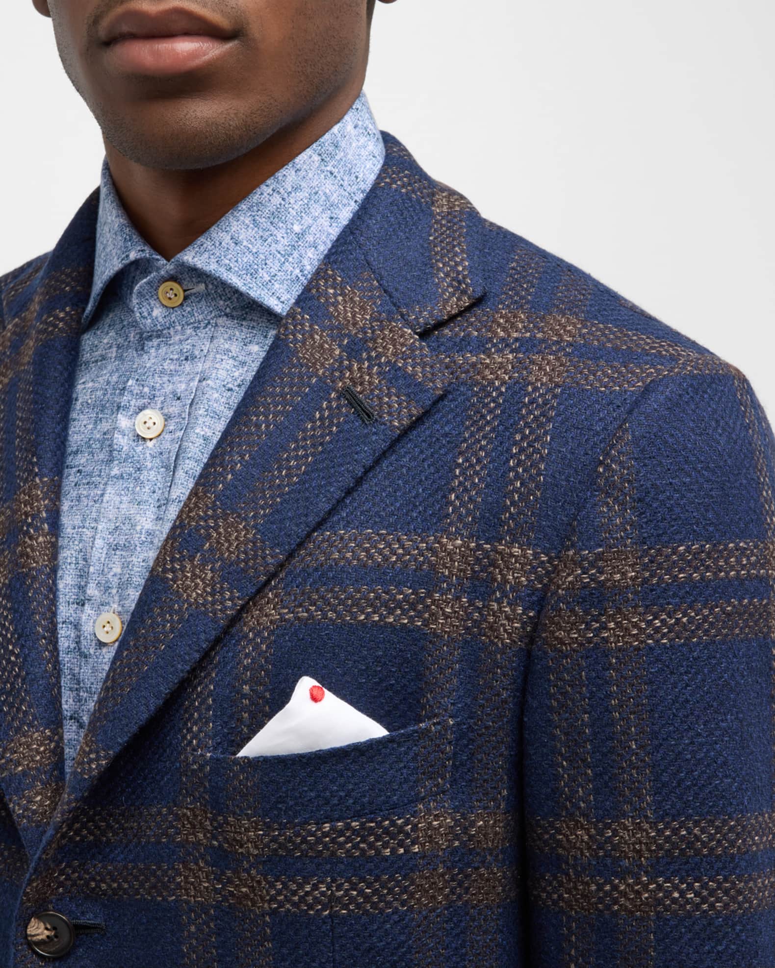 Kiton Men's Large Plaid Sport Coat | Neiman Marcus