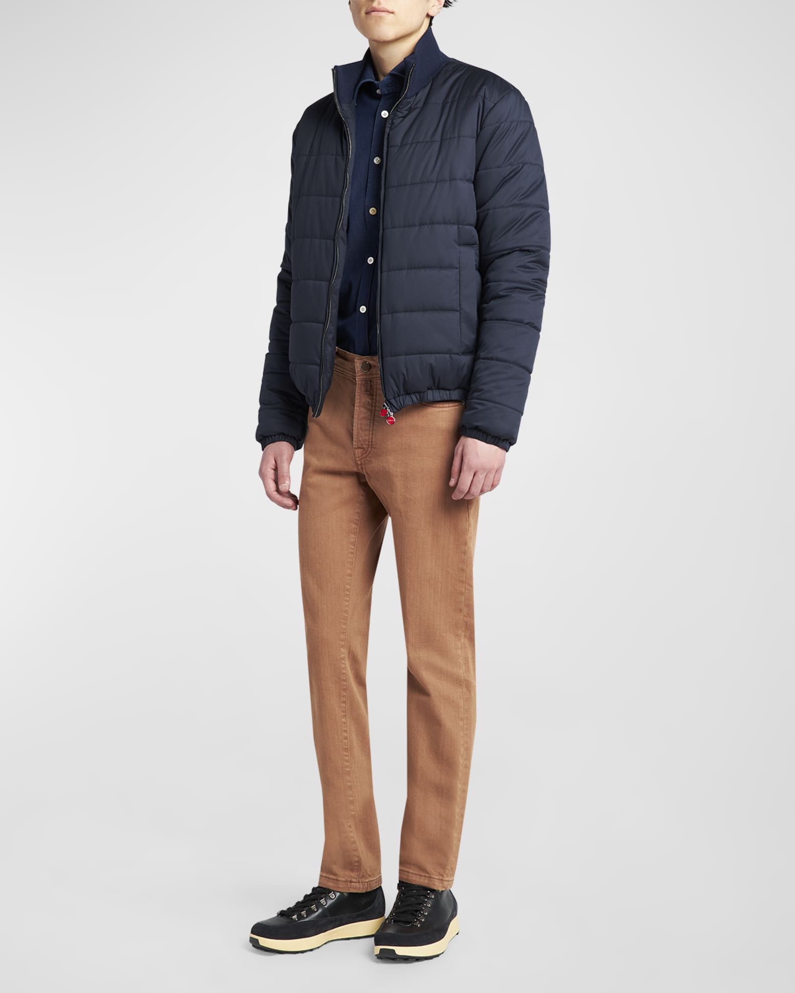 Kiton Men's Quilted Full-Zip Bomber Jacket | Neiman Marcus