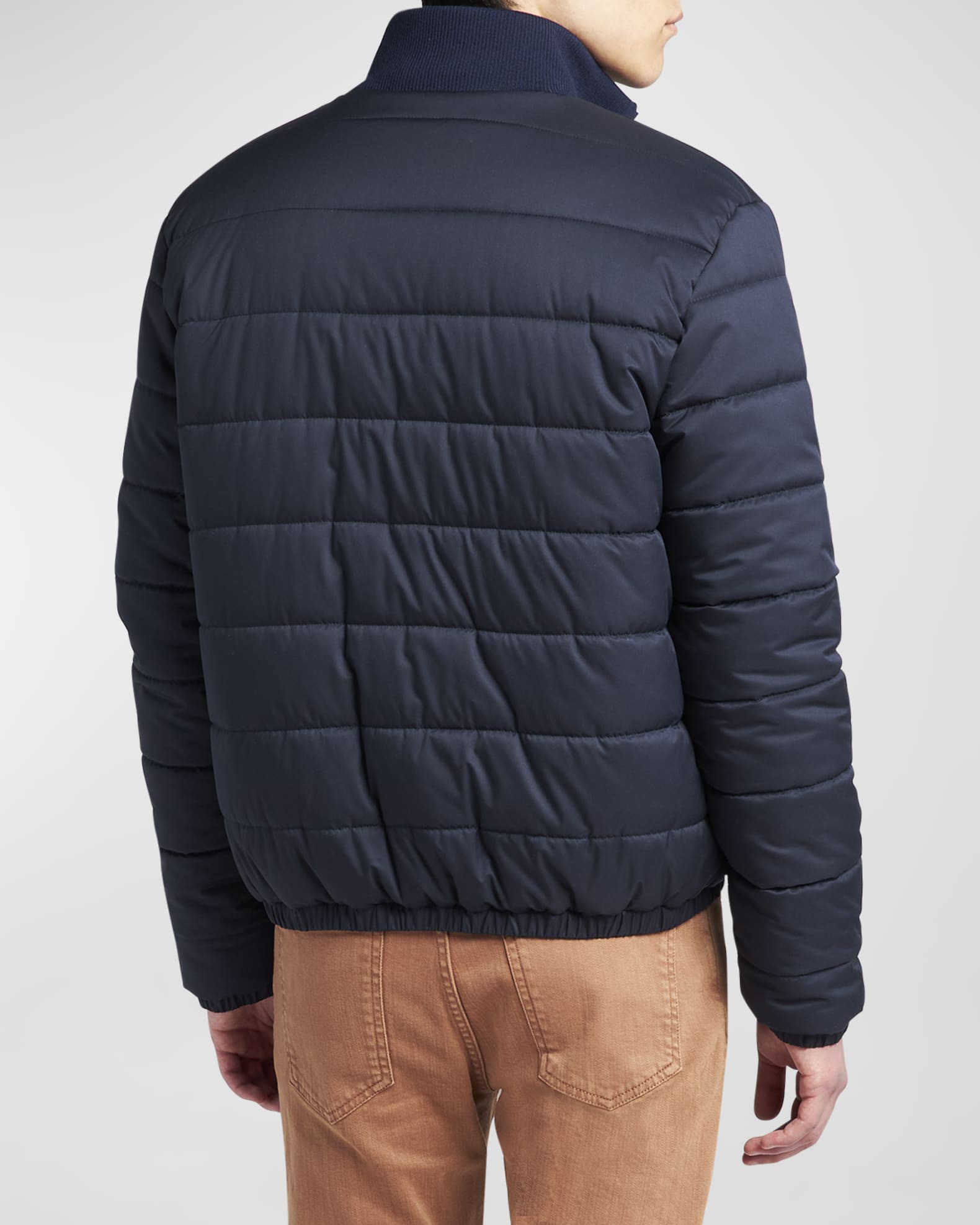 Kiton Men's Quilted Full-Zip Bomber Jacket | Neiman Marcus