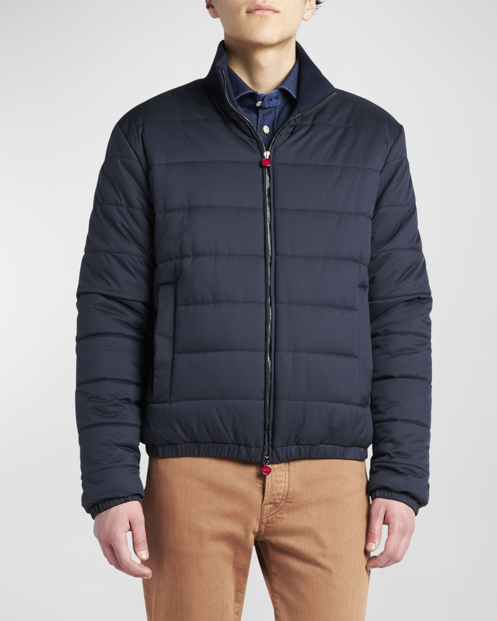 Kiton Men's Quilted Full-Zip Bomber Jacket | Neiman Marcus