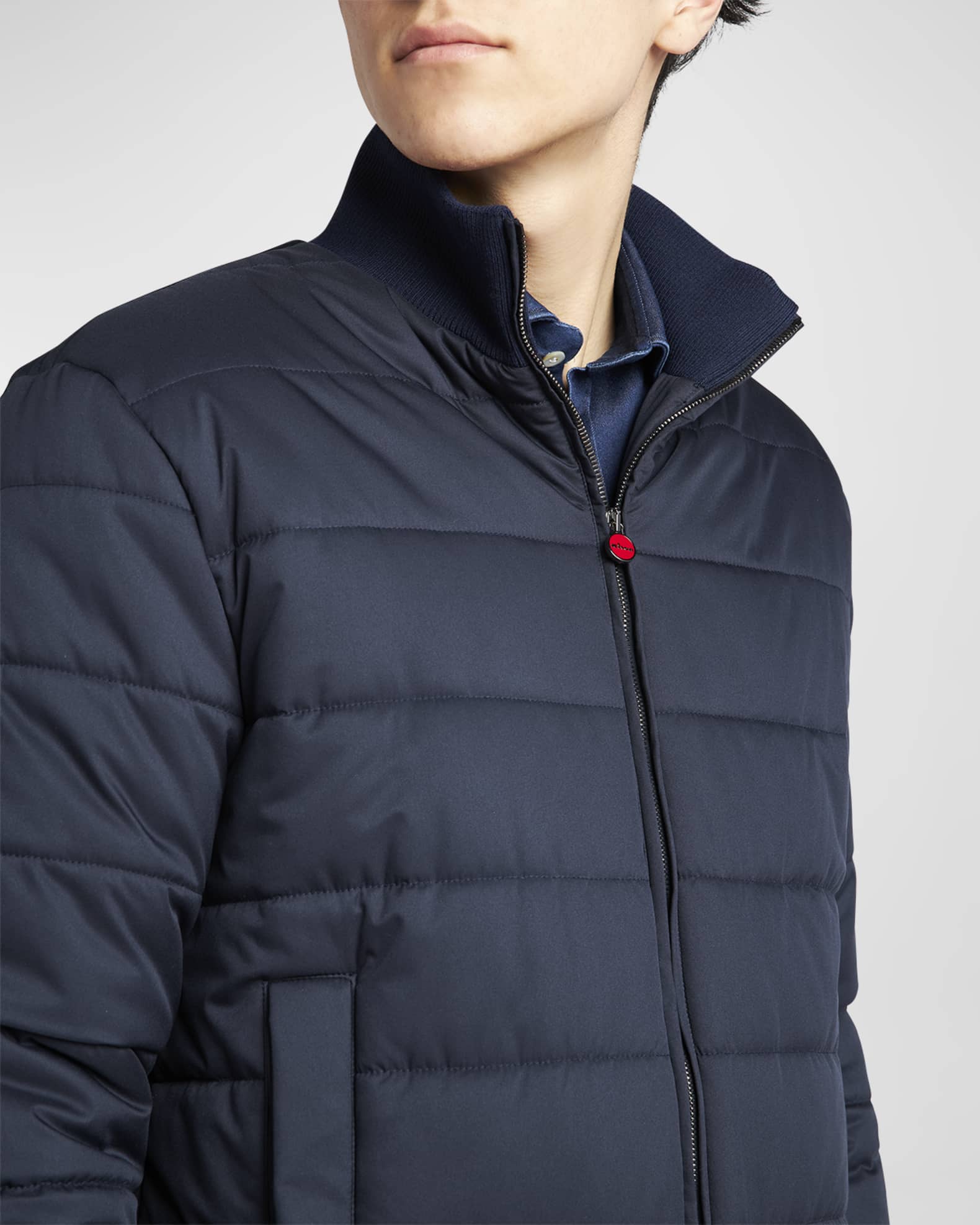 Kiton Men's Quilted Full-Zip Bomber Jacket | Neiman Marcus
