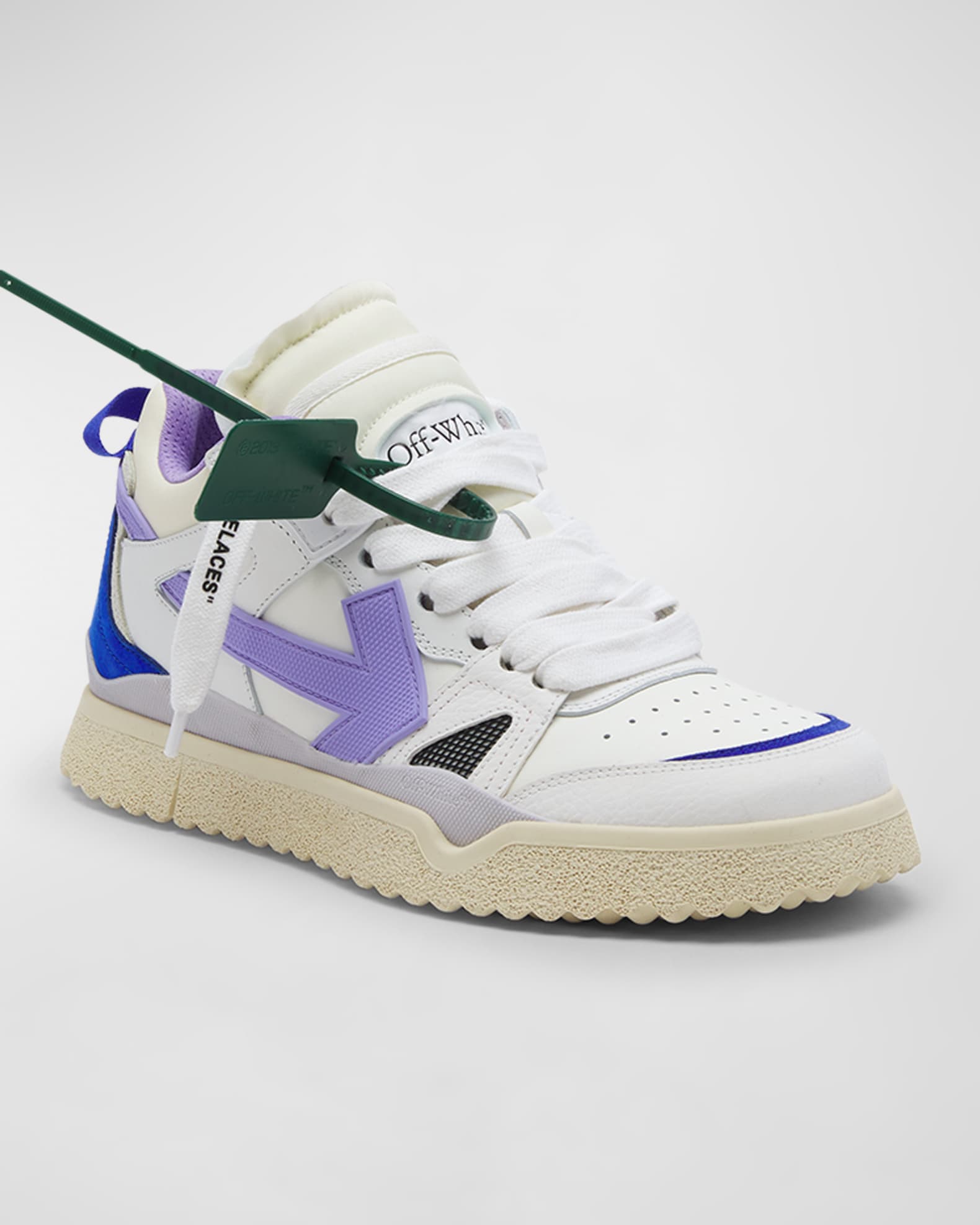 Off-White Colorblock Mid-Top Arrow Sponge Sneakers | Neiman Marcus
