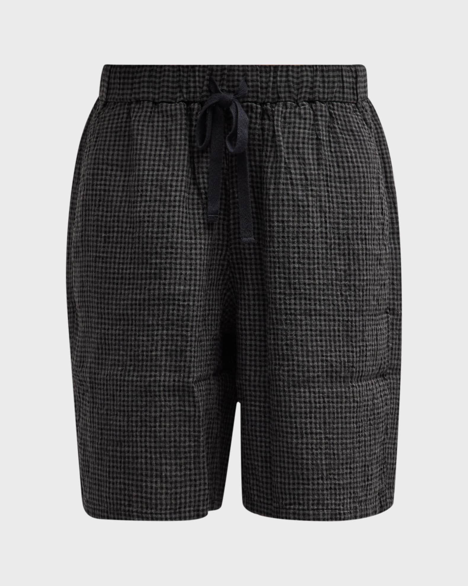 Eileen Fisher Puckered Check Bermuda Shorts | Neiman Marcus