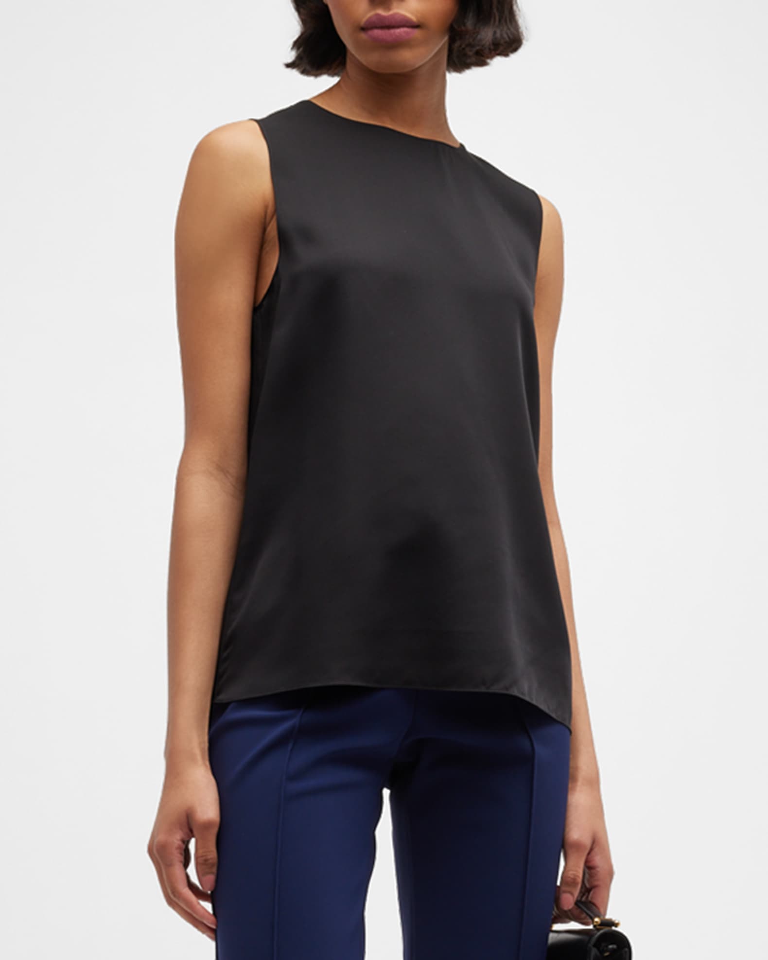 Silk Straight Shell Top | Neiman Marcus