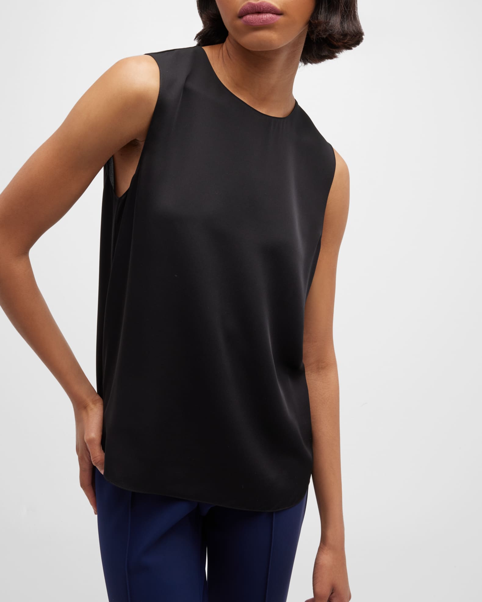Silk Straight Shell Top | Neiman Marcus