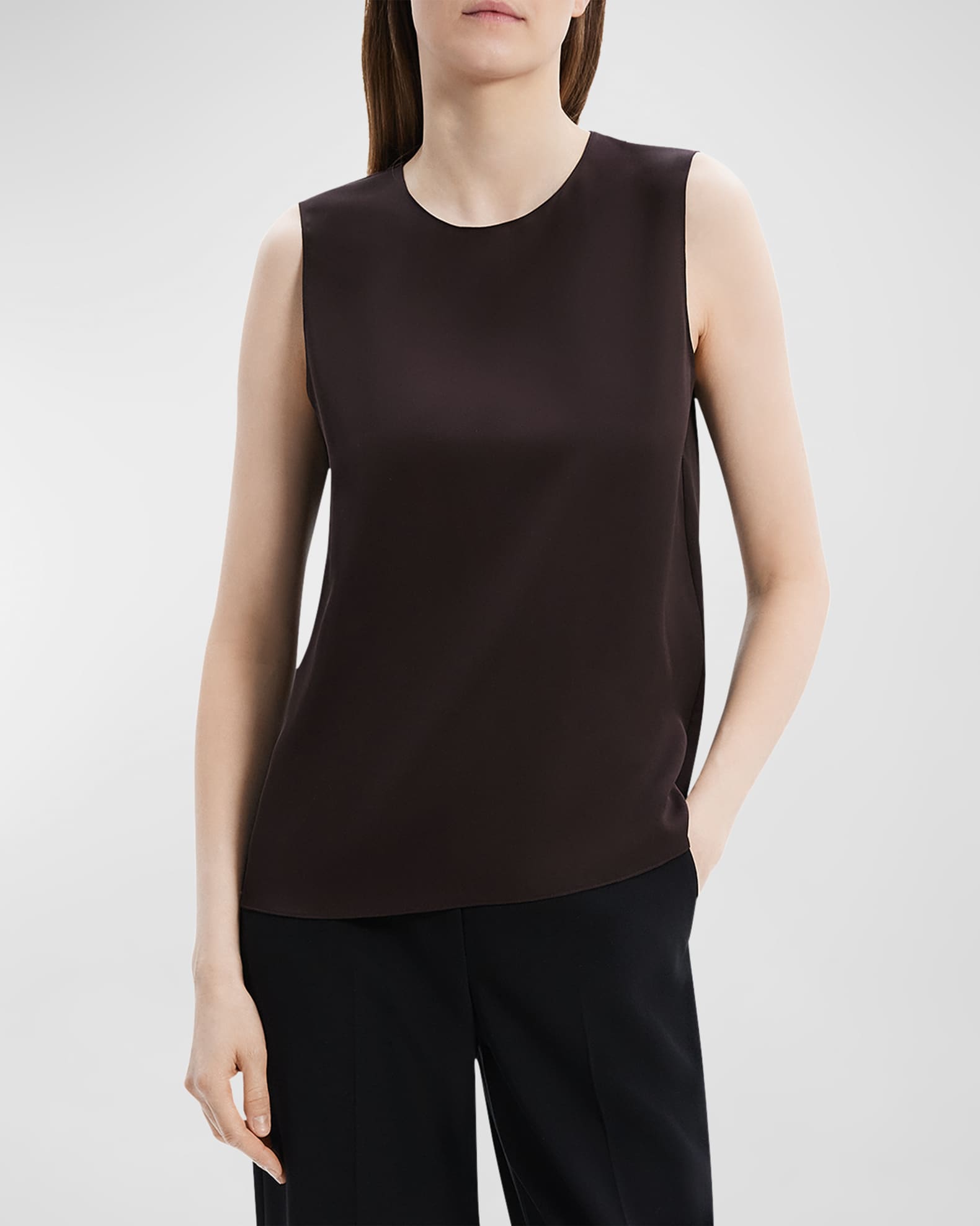 Silk Straight Shell Top | Neiman Marcus
