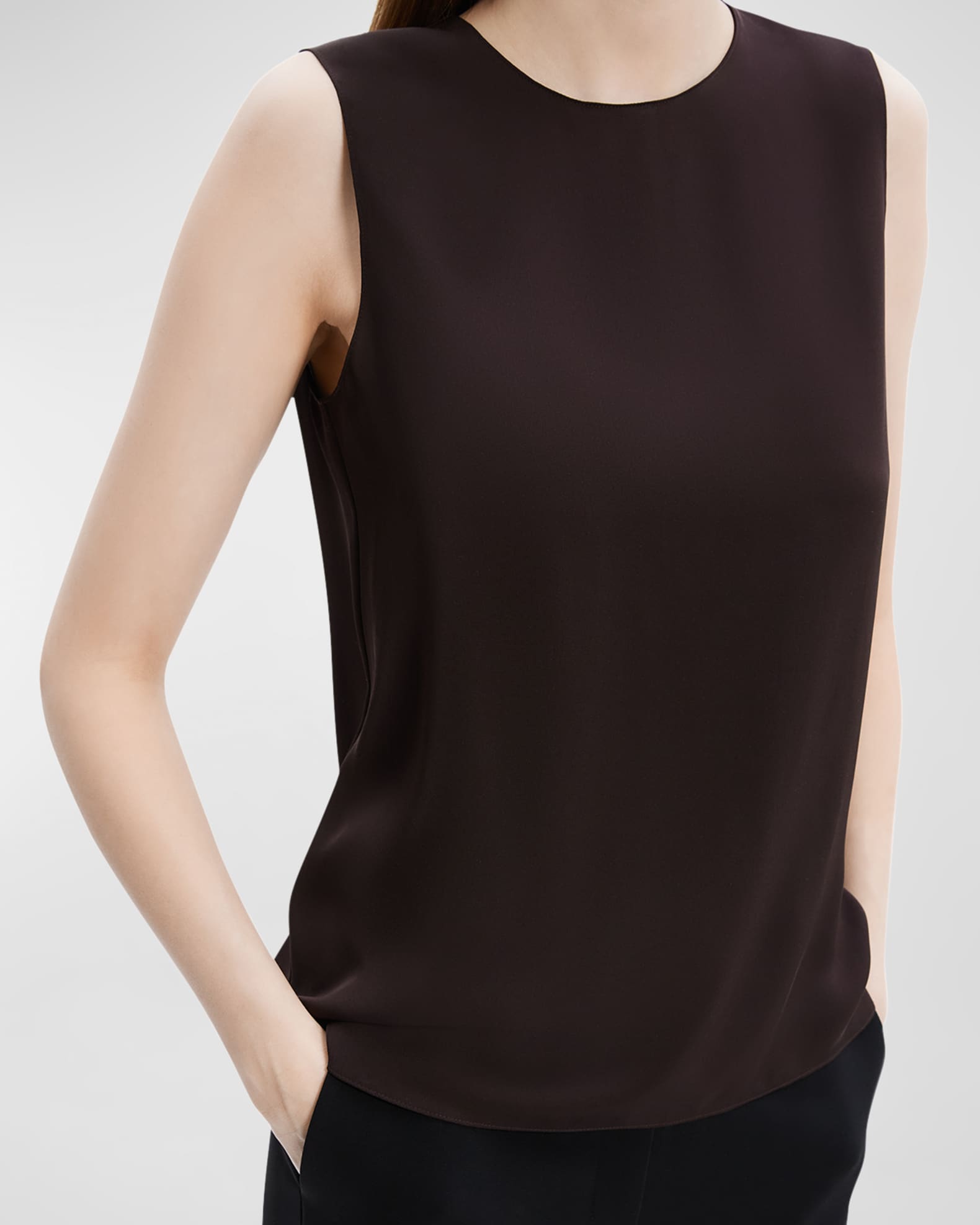Silk Straight Shell Top | Neiman Marcus