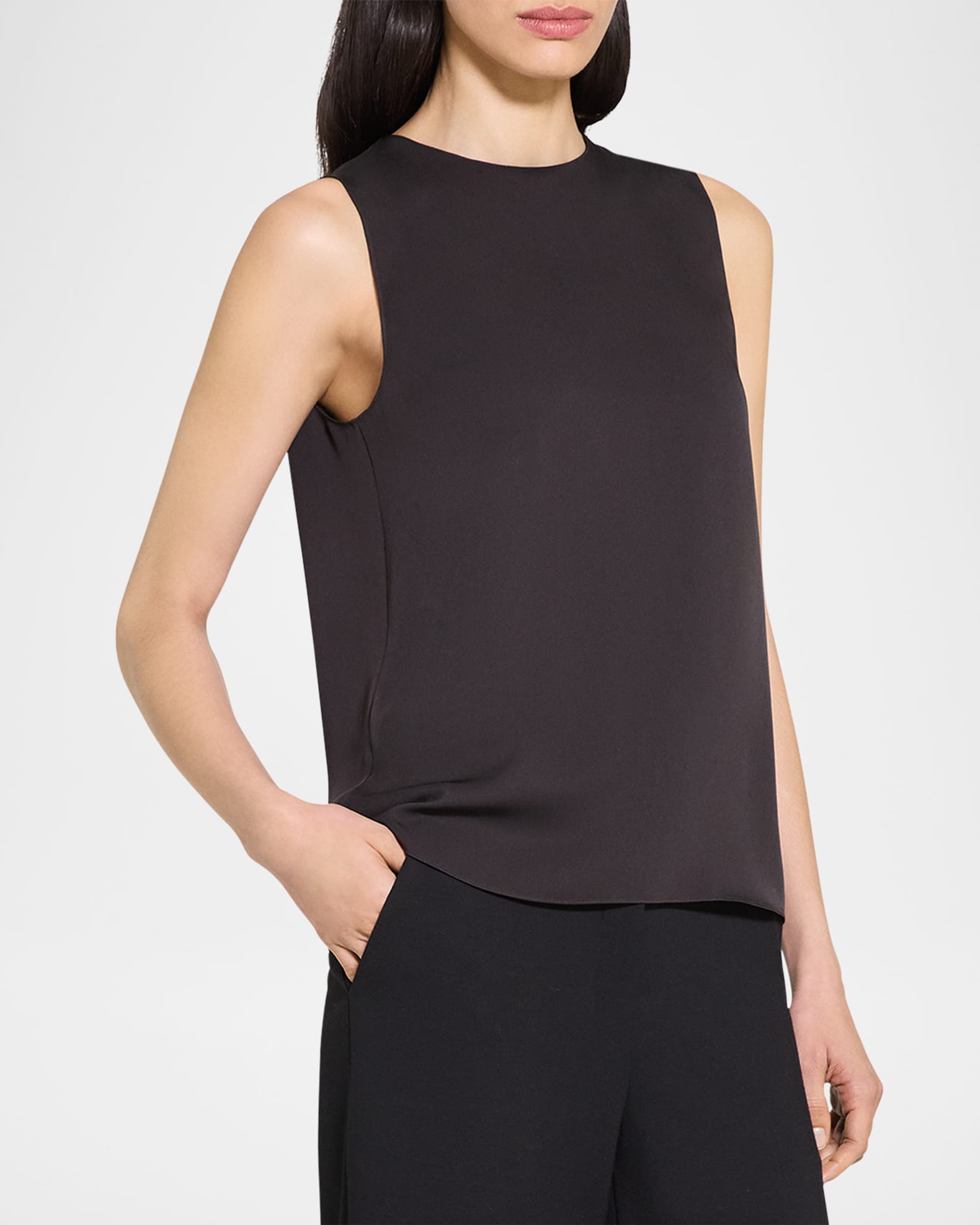 Silk Straight Shell Top | Neiman Marcus