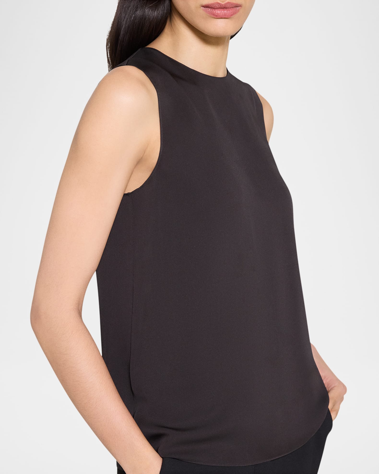 Silk Straight Shell Top | Neiman Marcus
