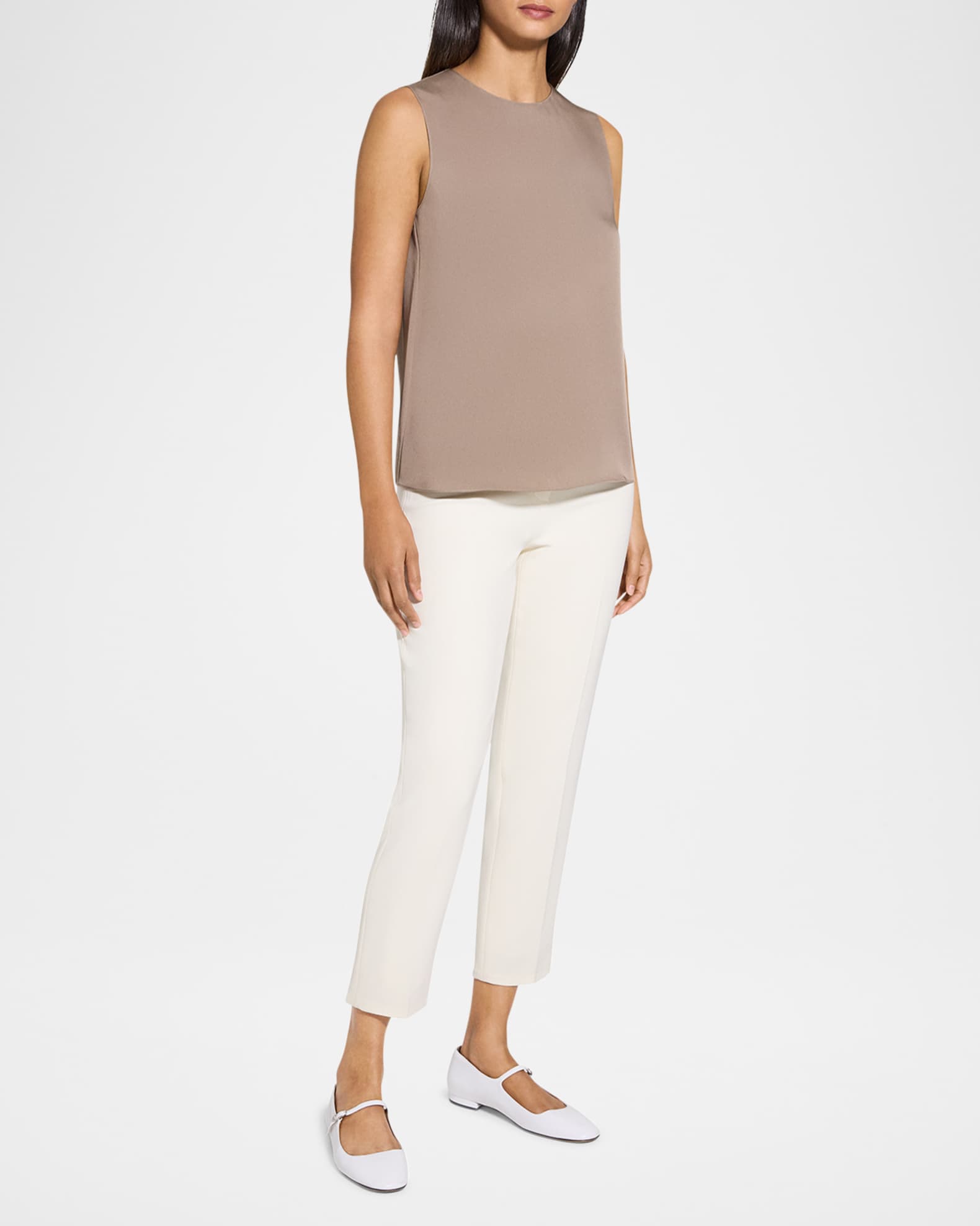Silk Straight Shell Top | Neiman Marcus