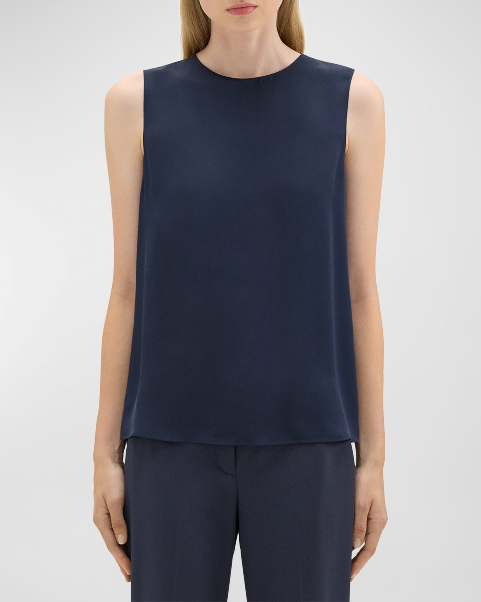 Silk Straight Shell Top | Neiman Marcus