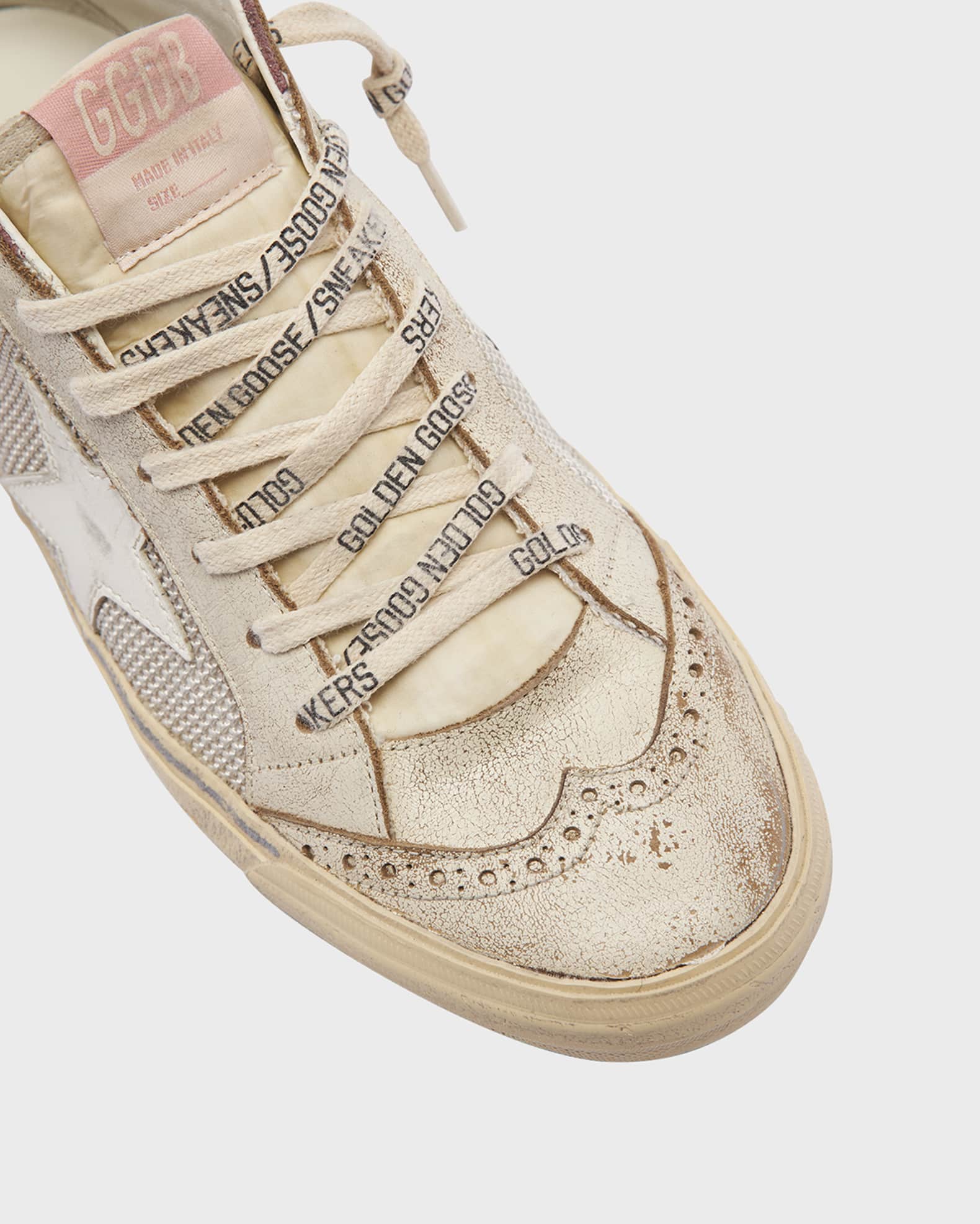 Golden Goose Mid Star Net Suede Wing-Tip Sneakers | Neiman Marcus