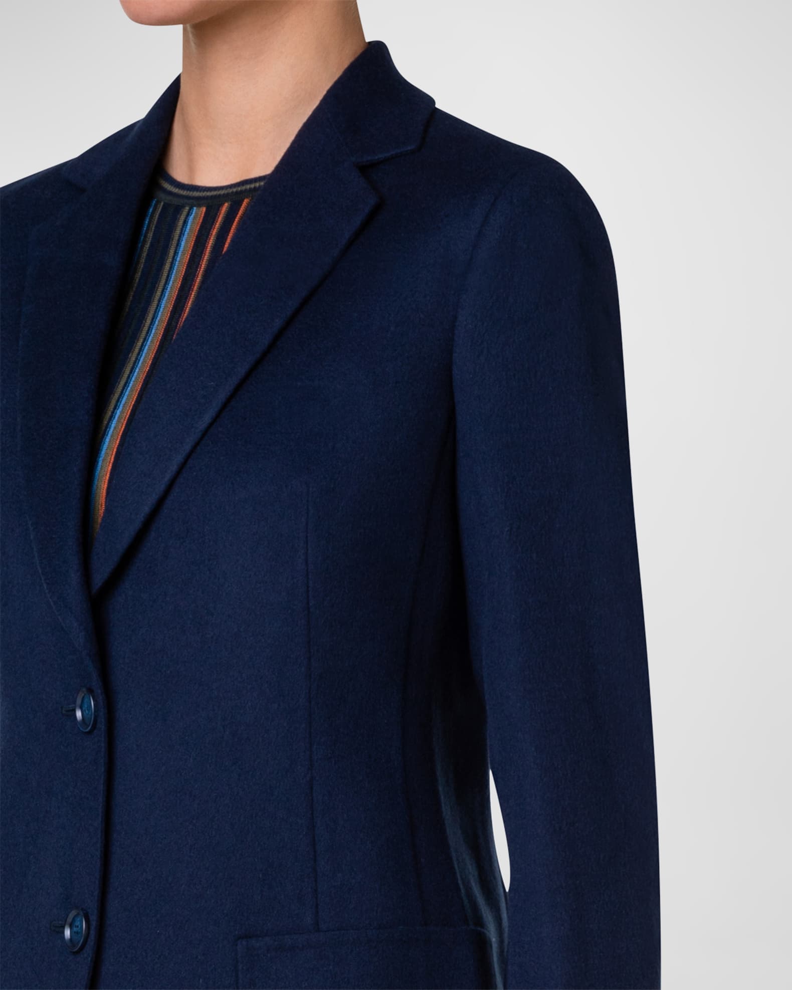 Akris Saigon Double-Face Brushed Cashmere Single-Breasted Jacket ...