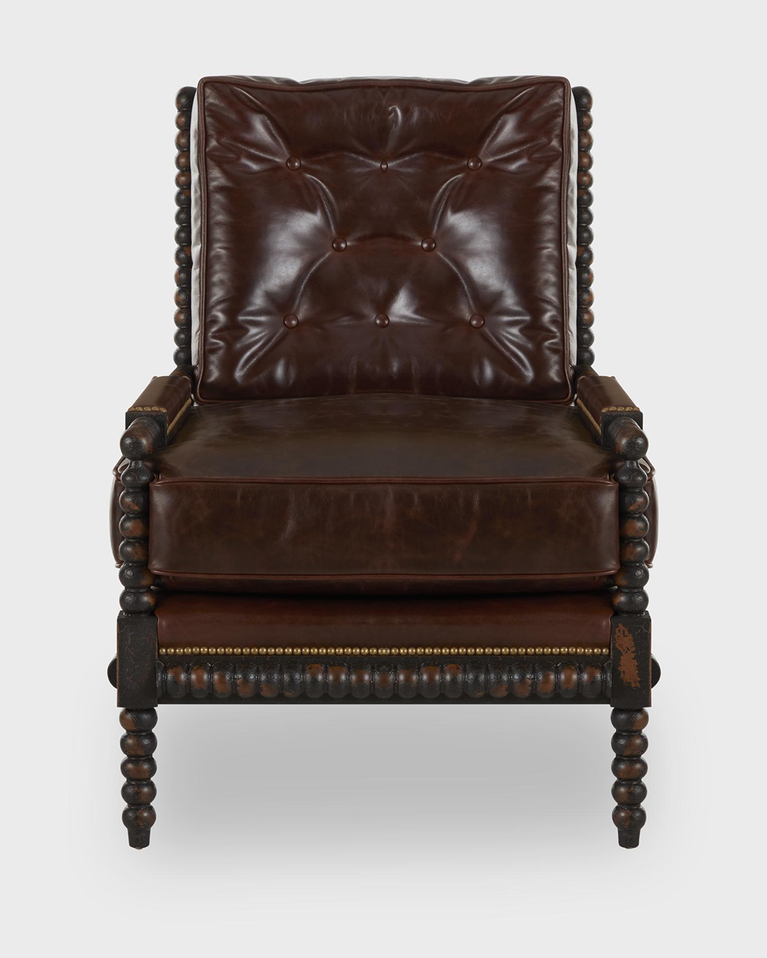 Old Hickory Tannery Ace Tufted Leather Spindle Chair | Neiman Marcus