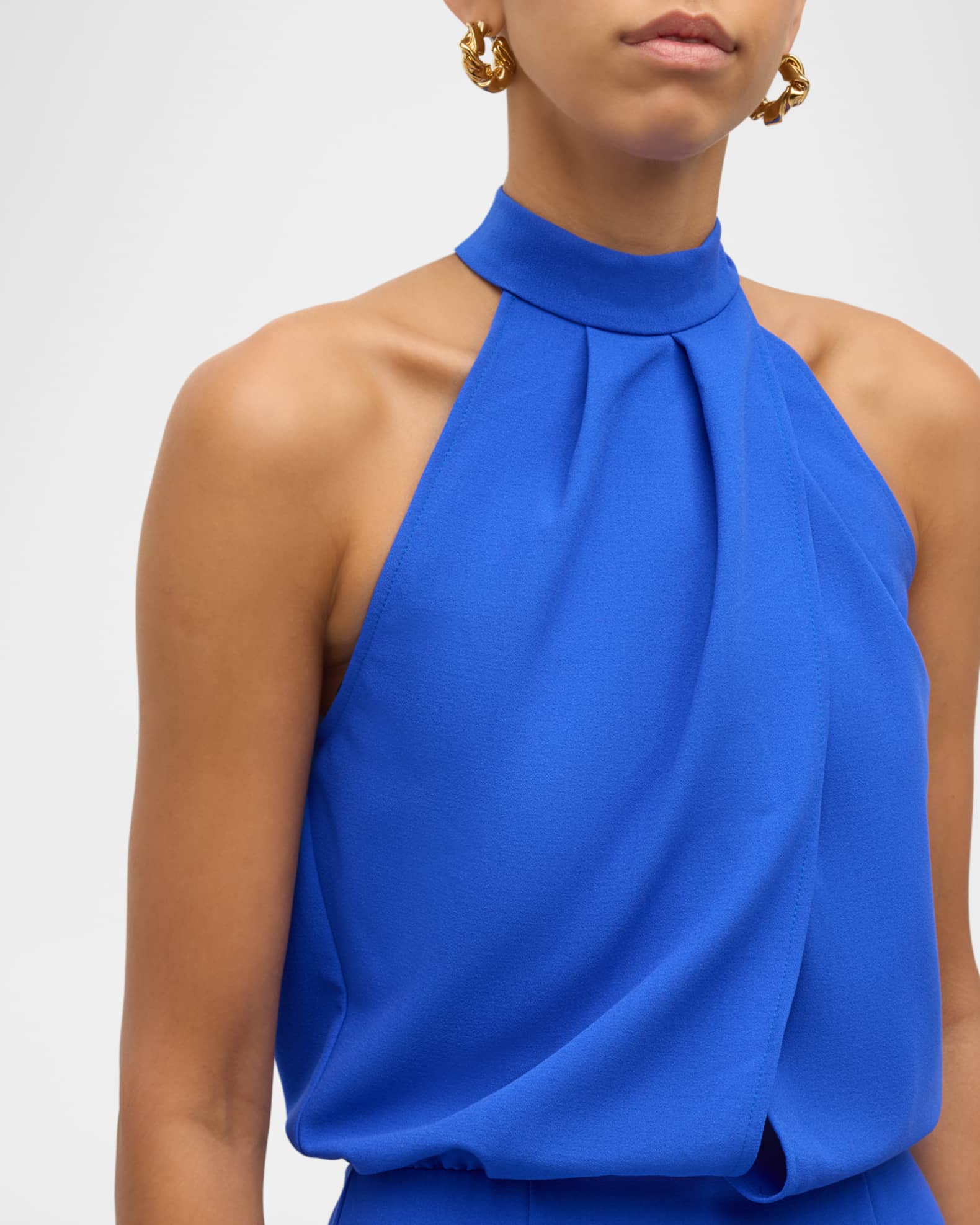 Black Halo Annabeth Draped Halter Column Gown | Neiman Marcus