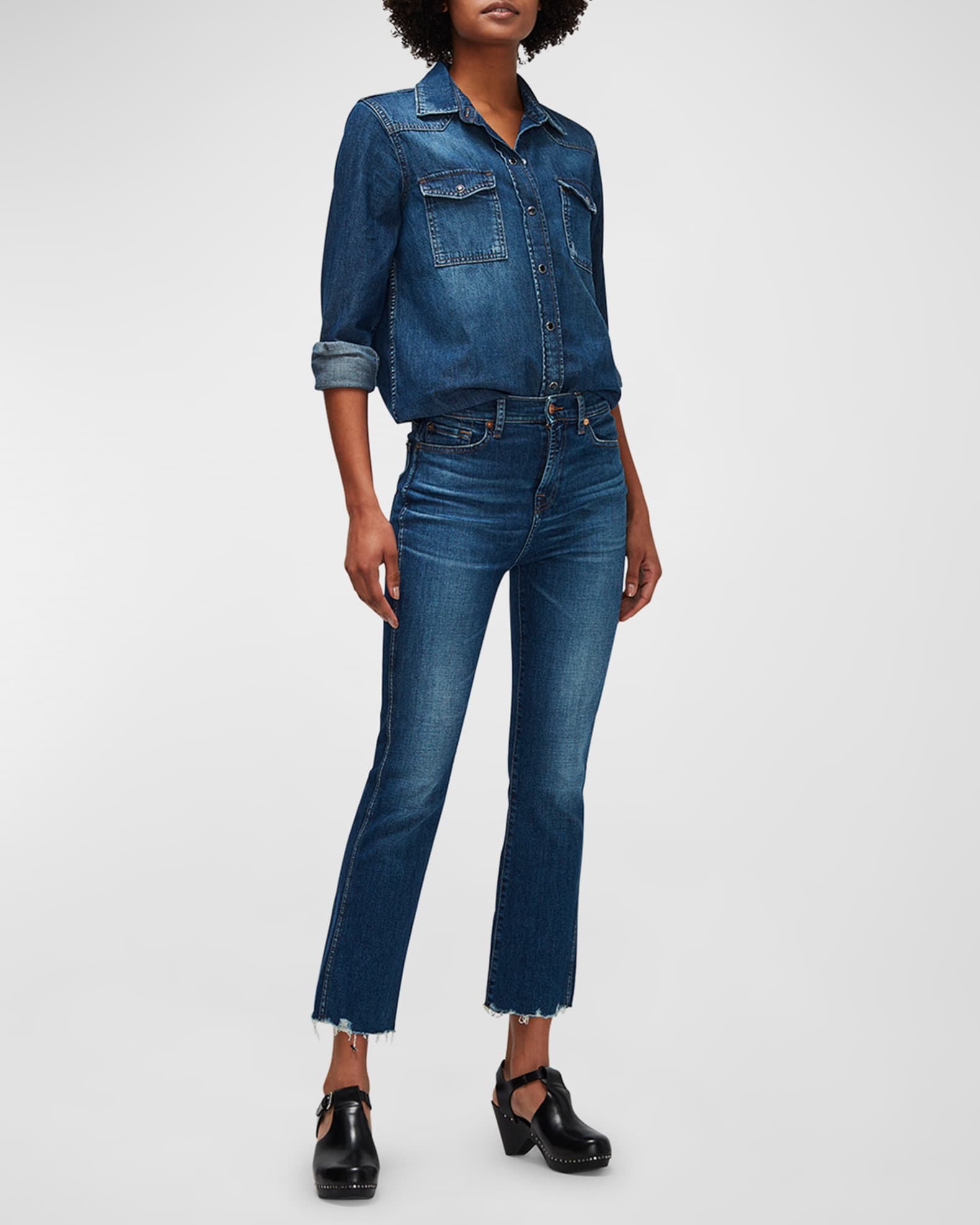 7 for all mankind High Waist Slim Kick Jeans | Neiman Marcus