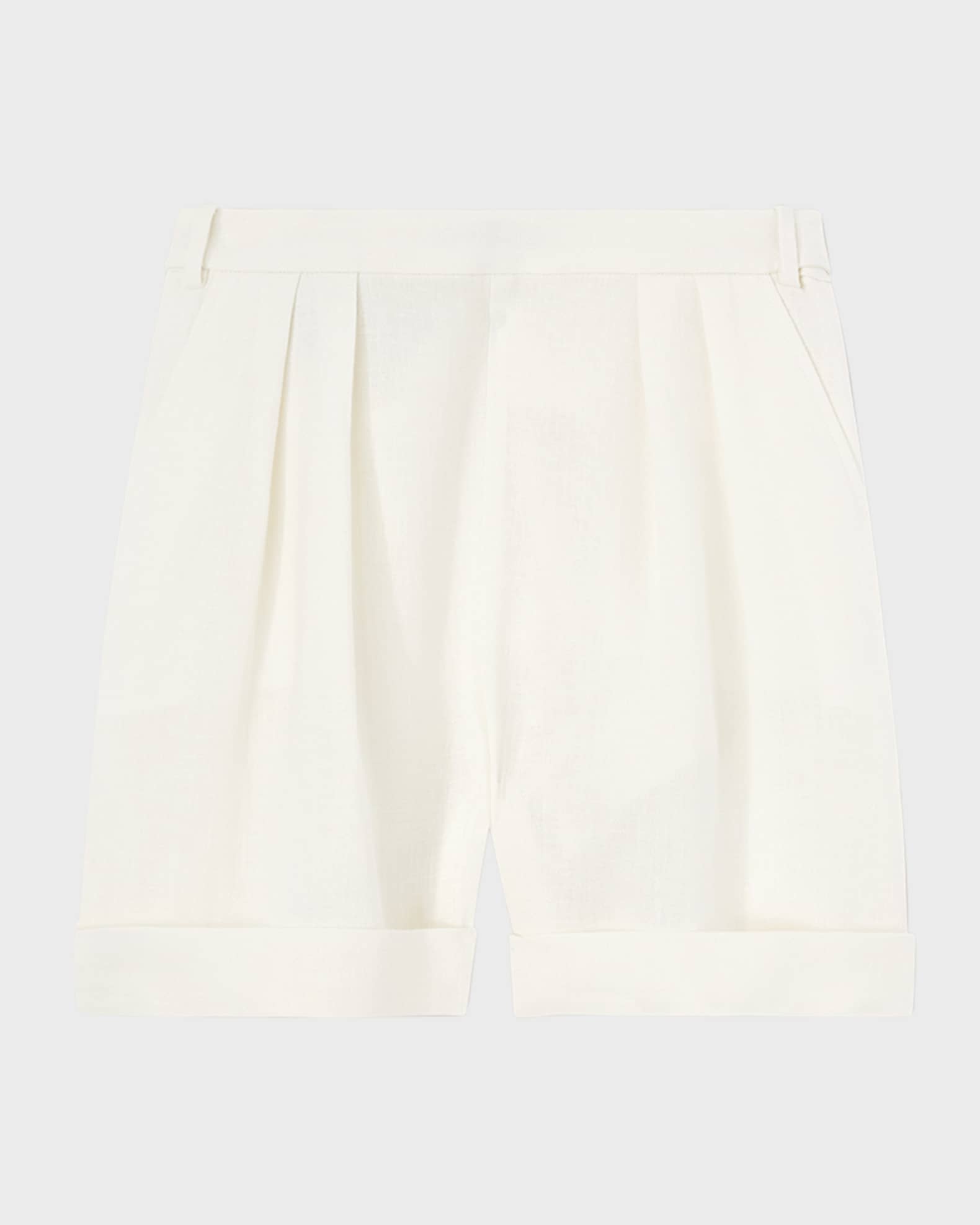 Loro Piana Summer Linen Pleated Crepe Shorts | Neiman Marcus
