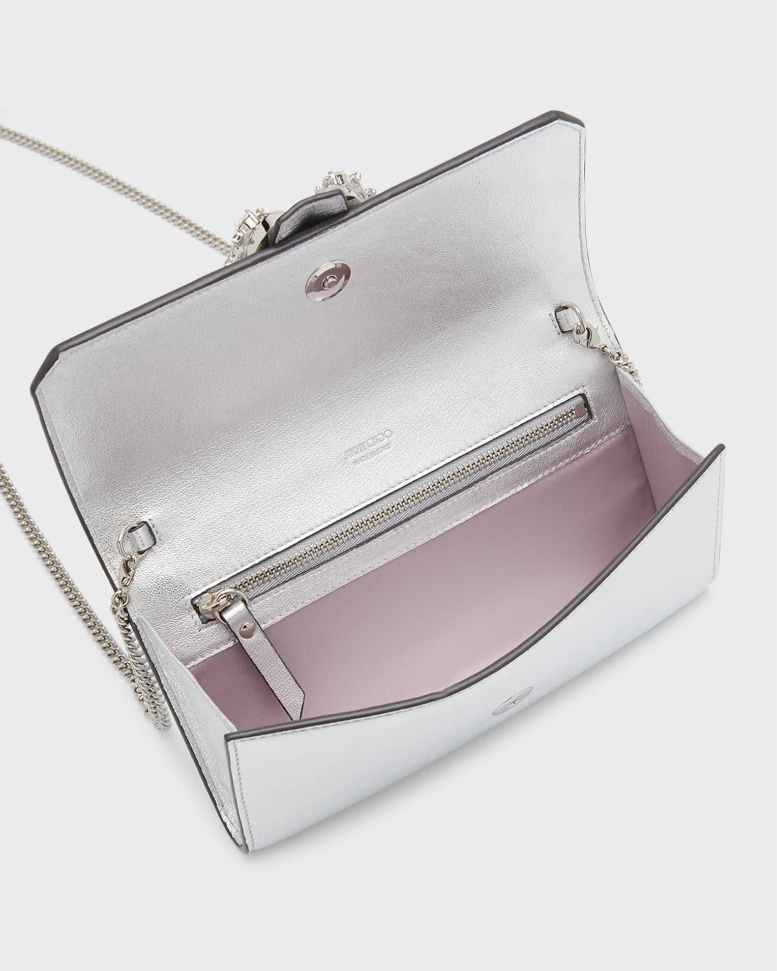 Madeline Mini Metallic Crystal Wallet with Chain | Neiman Marcus