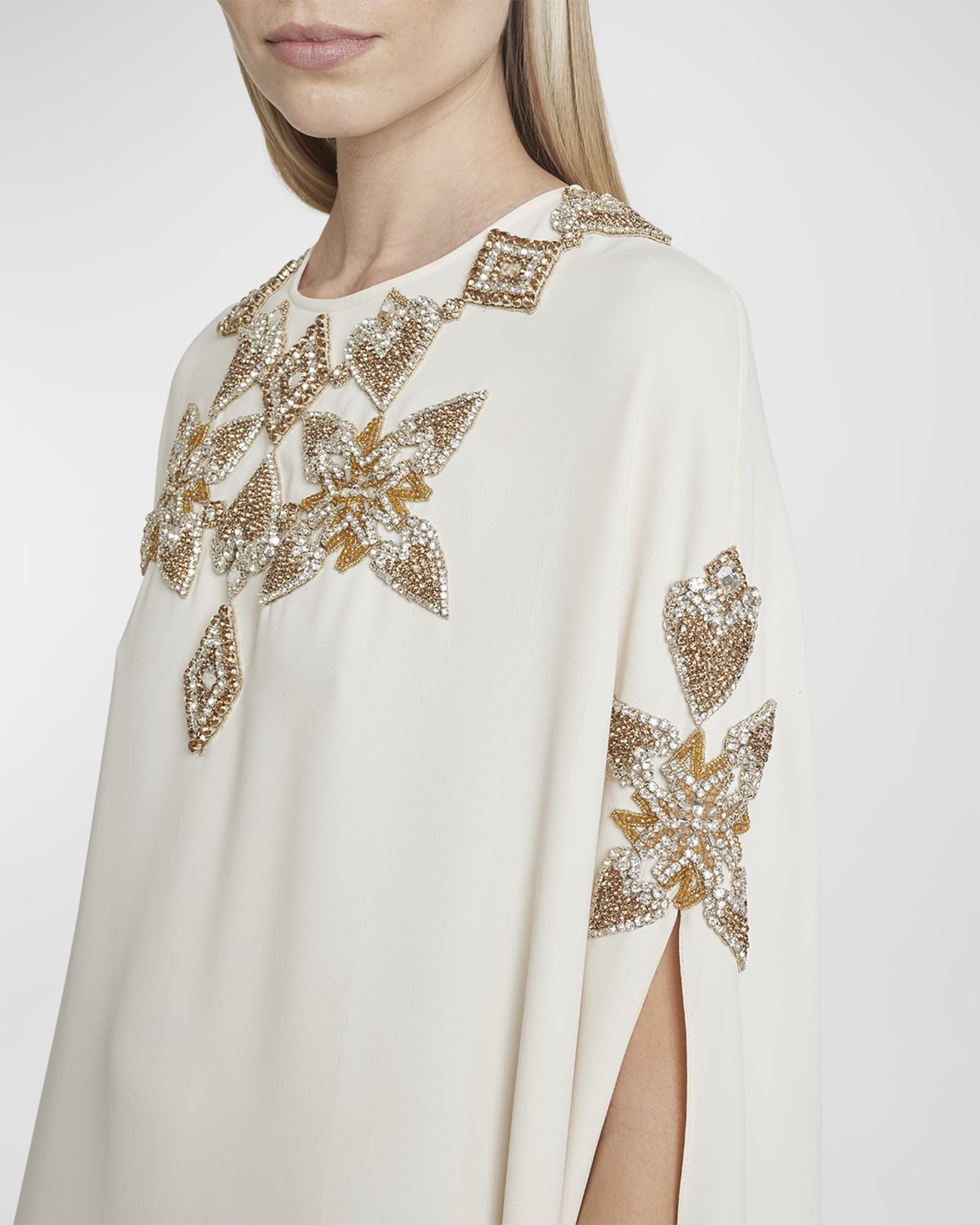 Zuhair Murad Crystal Embroidered Cady Kaftan Gown | Neiman Marcus