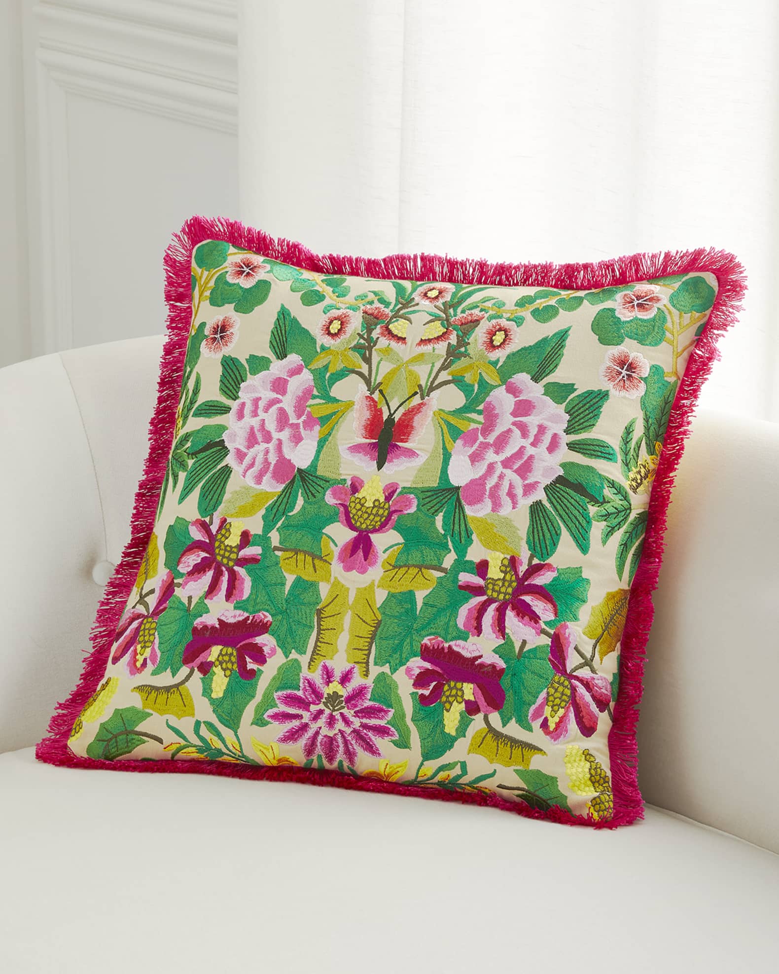 Designers Guild Ikebana Damask Pillow | Neiman Marcus