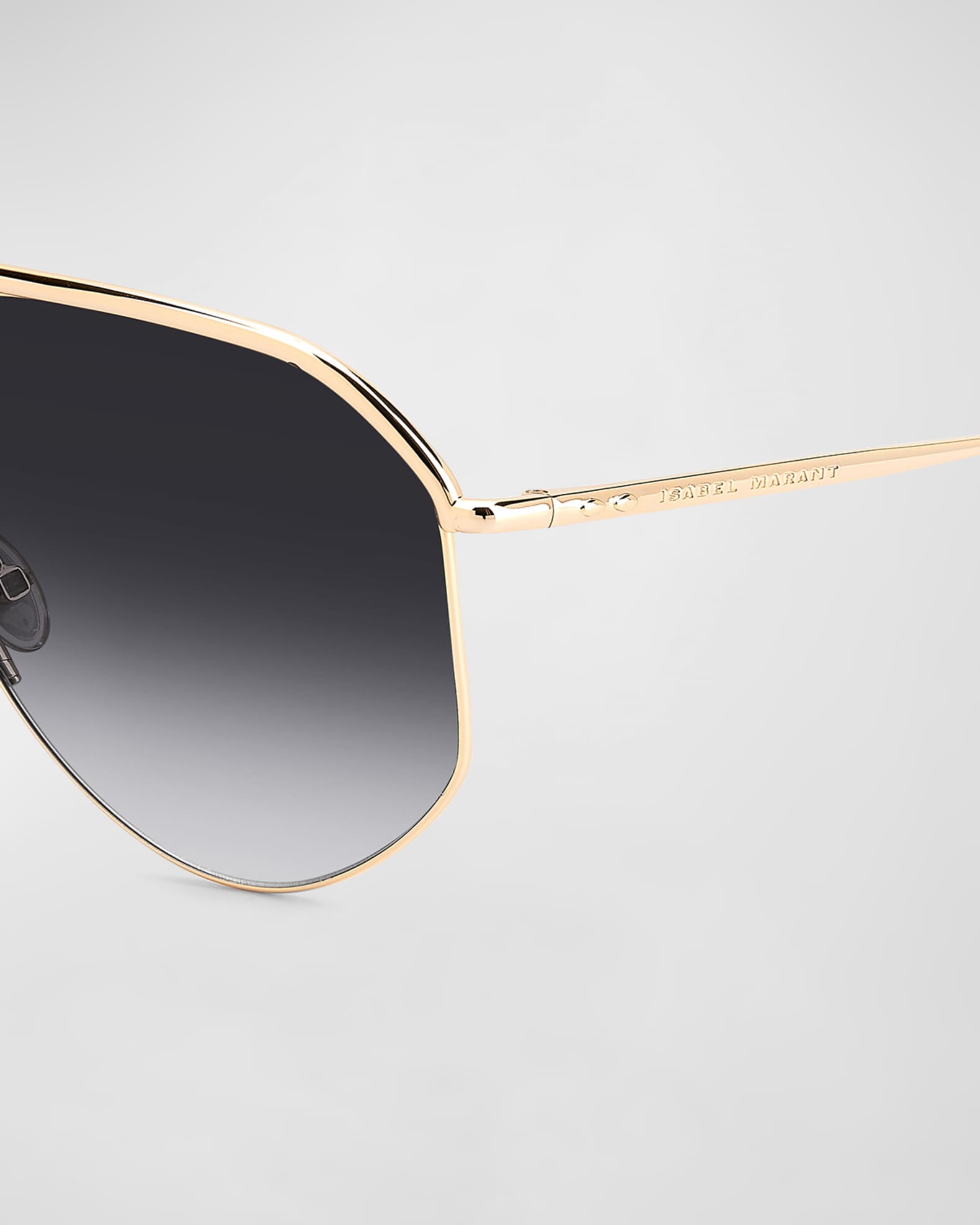 Isabel Marant Angular Stainless Steel Aviator Sunglasses | Neiman Marcus