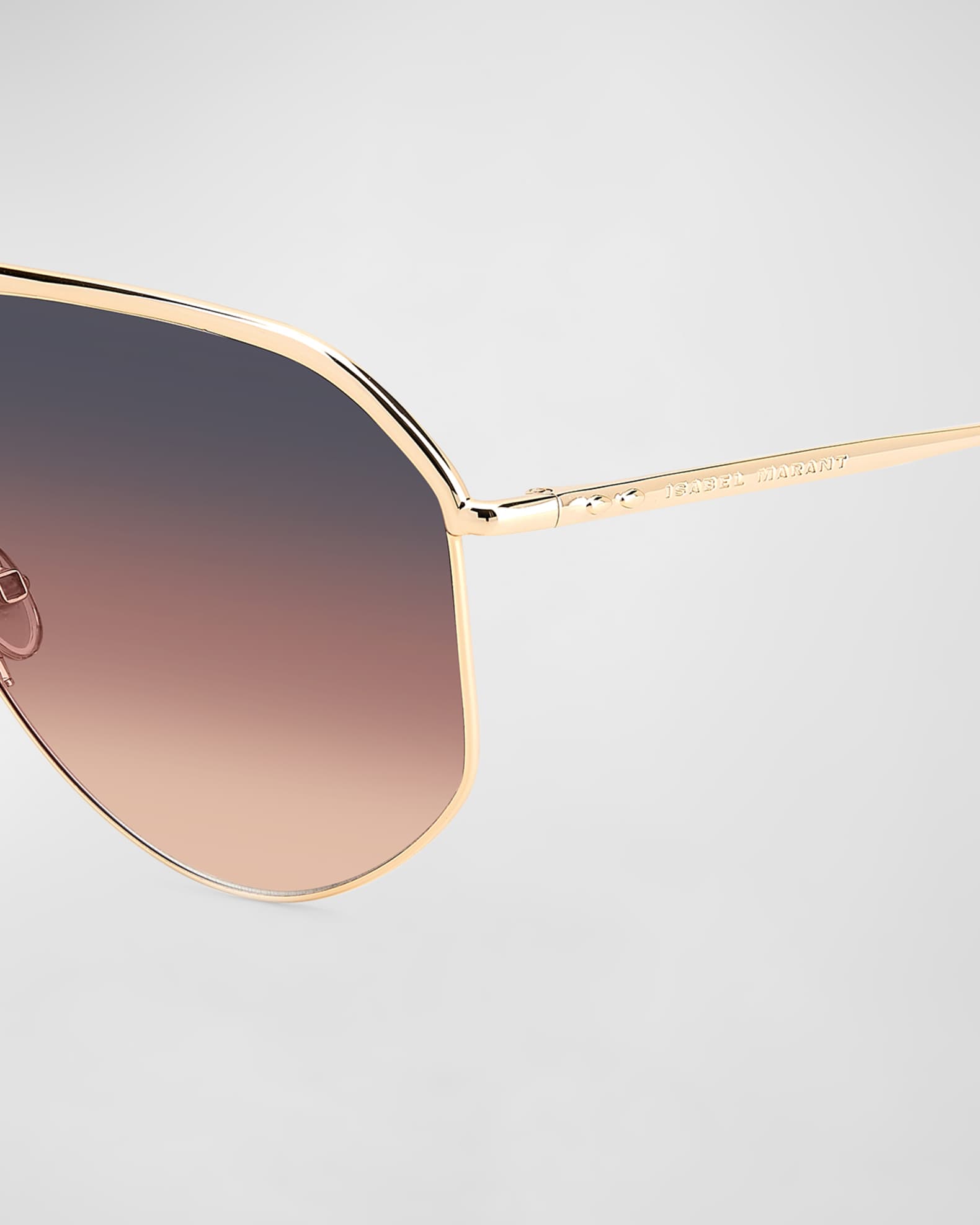 Isabel Marant Angular Stainless Steel Aviator Sunglasses | Neiman Marcus