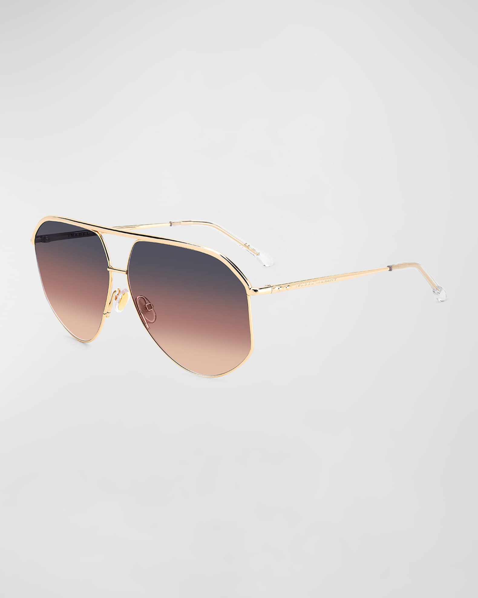 Isabel Marant Angular Stainless Steel Aviator Sunglasses | Neiman Marcus