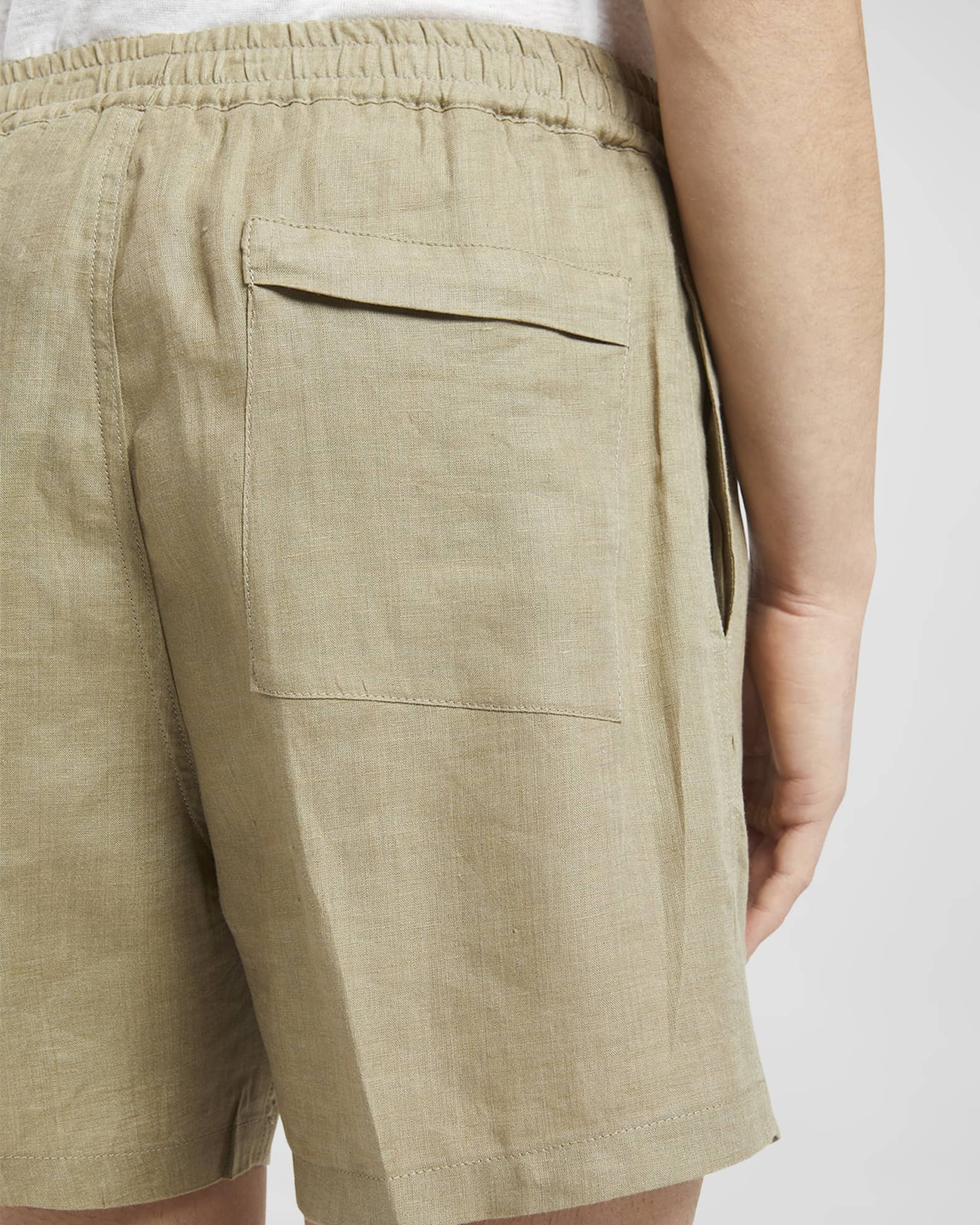 Loro Piana Men's Linen Drawstring Bermuda Shorts | Neiman Marcus