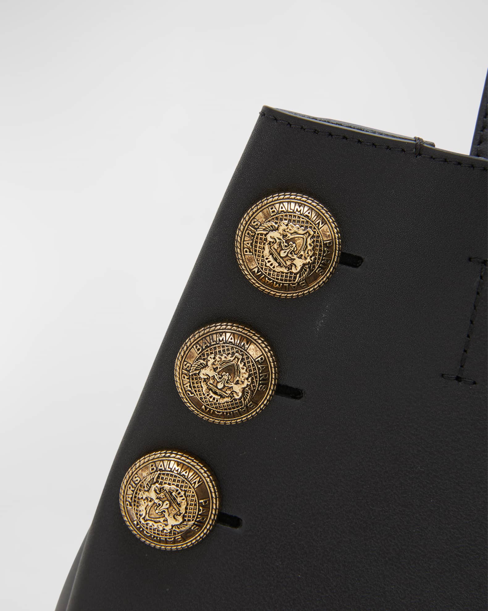 Balmain Embleme Shopper Tote Bag in Smooth Leather | Neiman Marcus